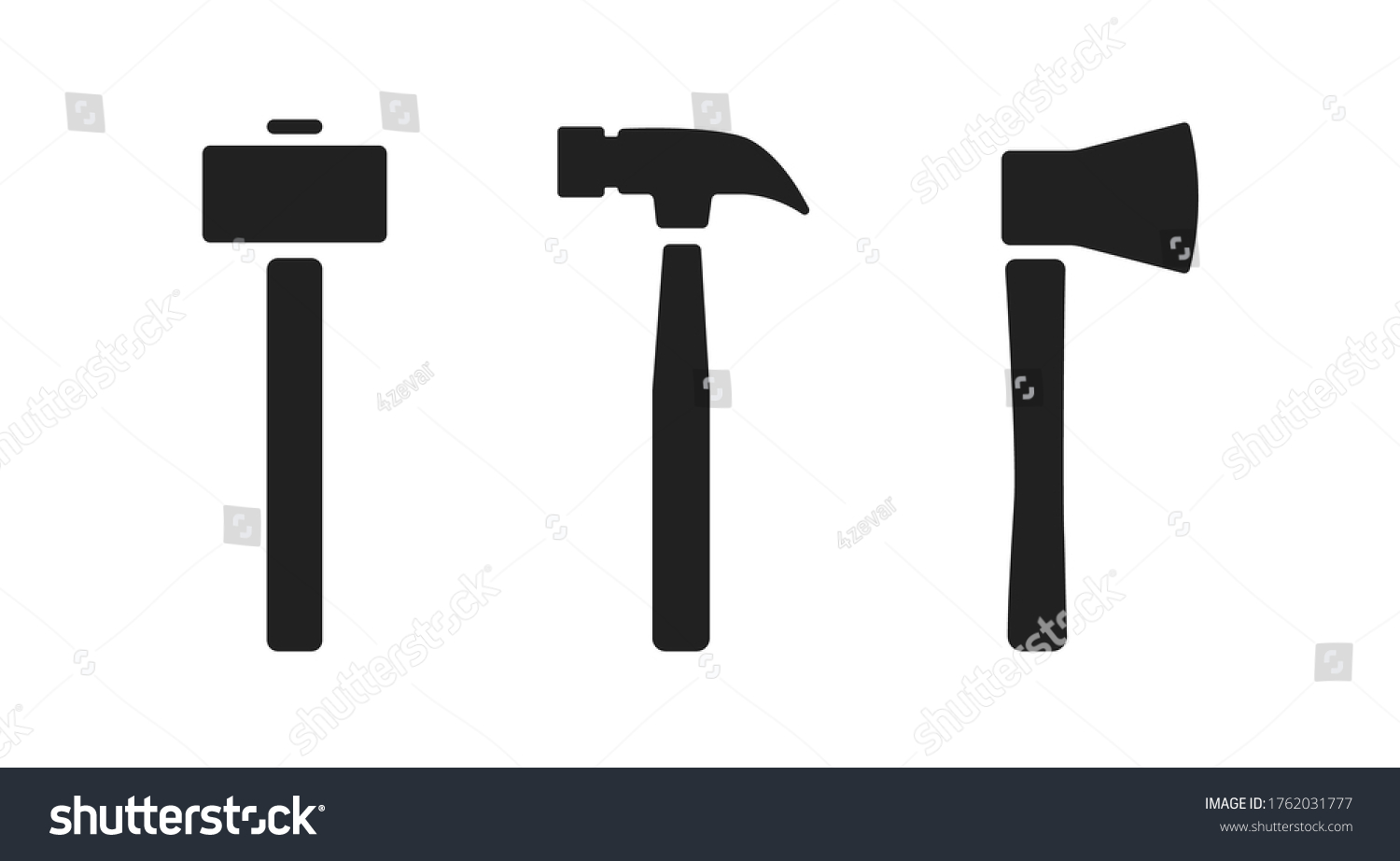Hammer Icon Set Vector Illustration Stock Vector (Royalty Free ...