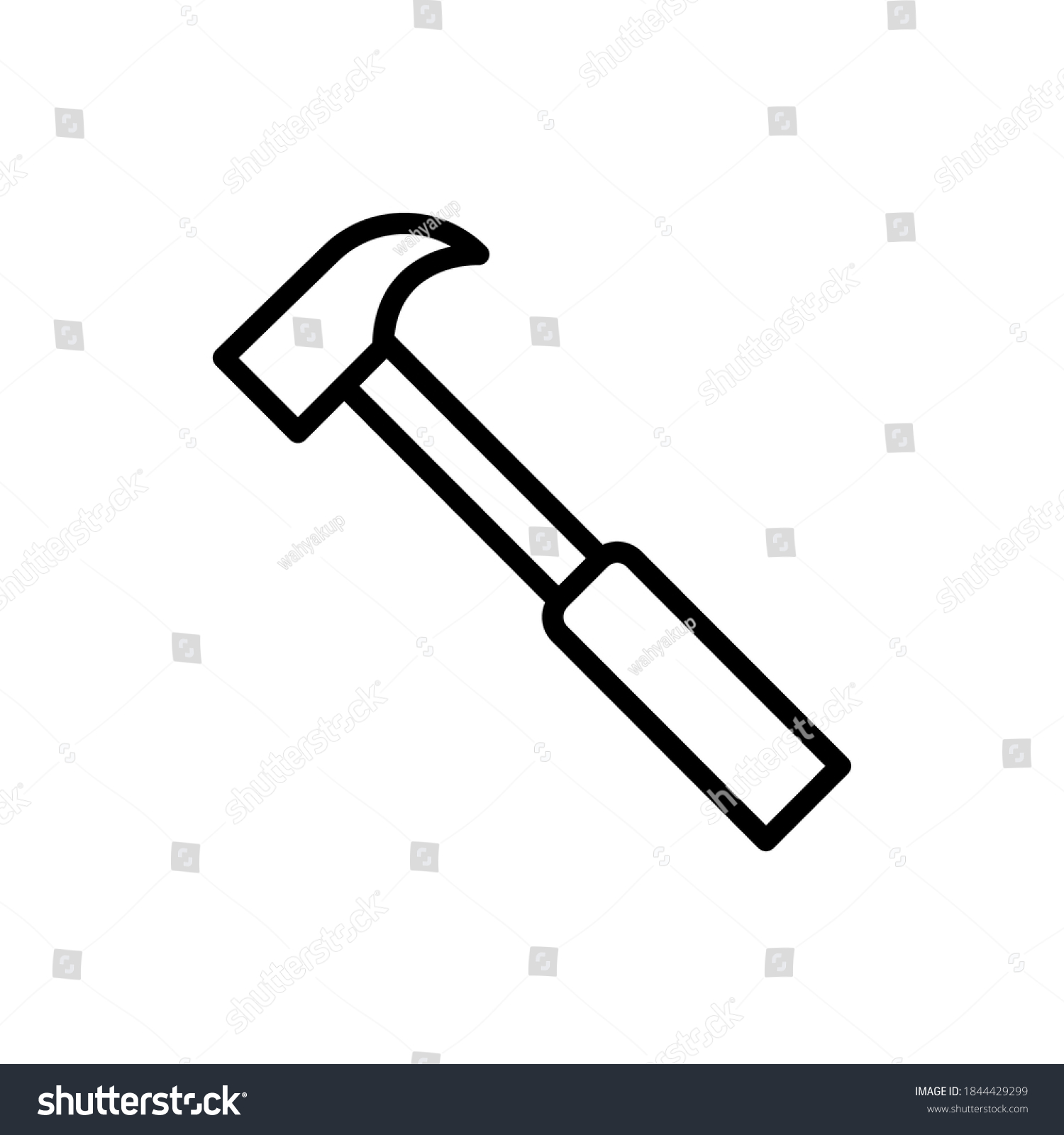 Hammer Icon Vector Outline Style Stock Vector (Royalty Free) 1844429299 ...