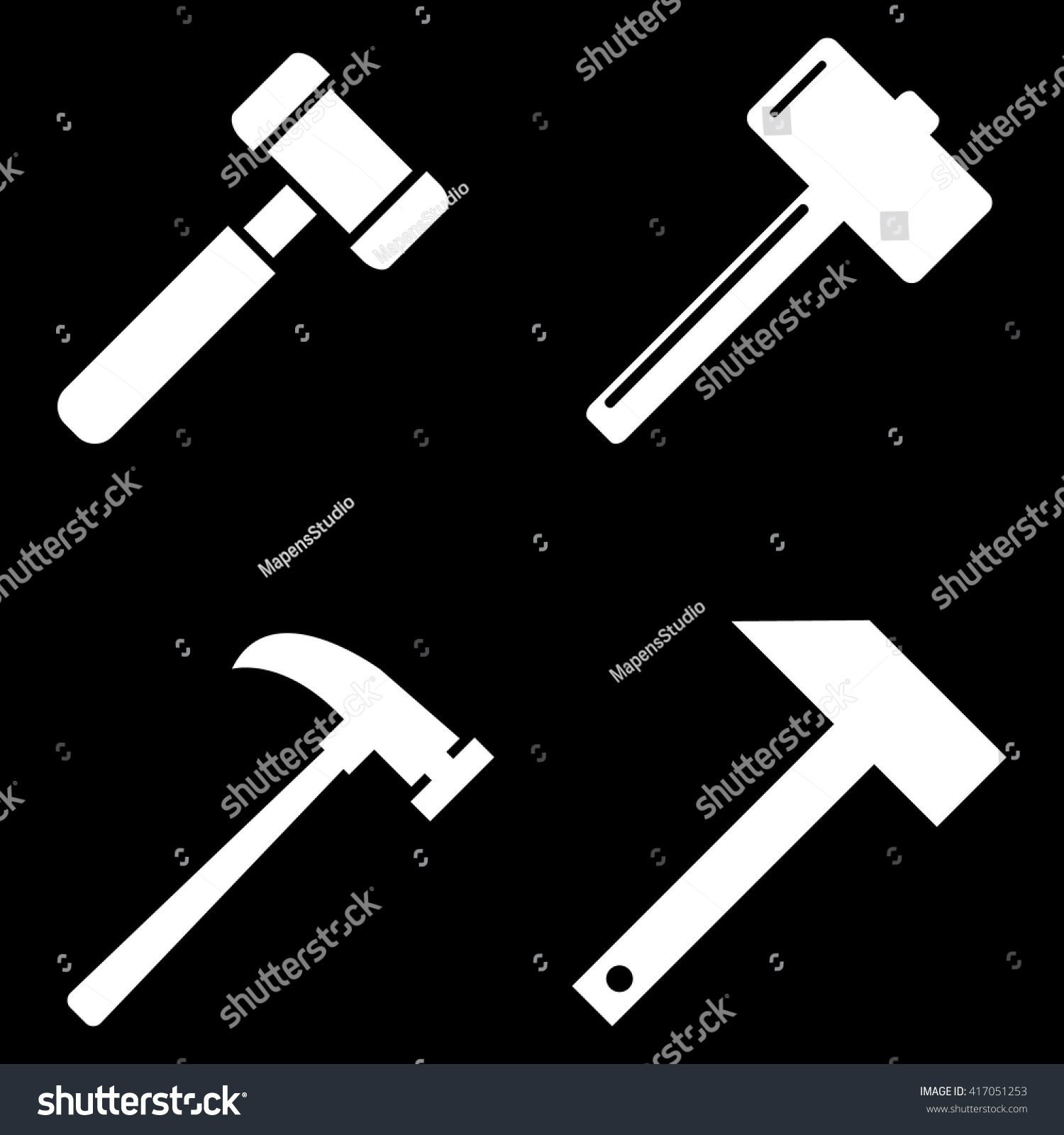 Hammer Icons Stock Vector (Royalty Free) 417051253 | Shutterstock