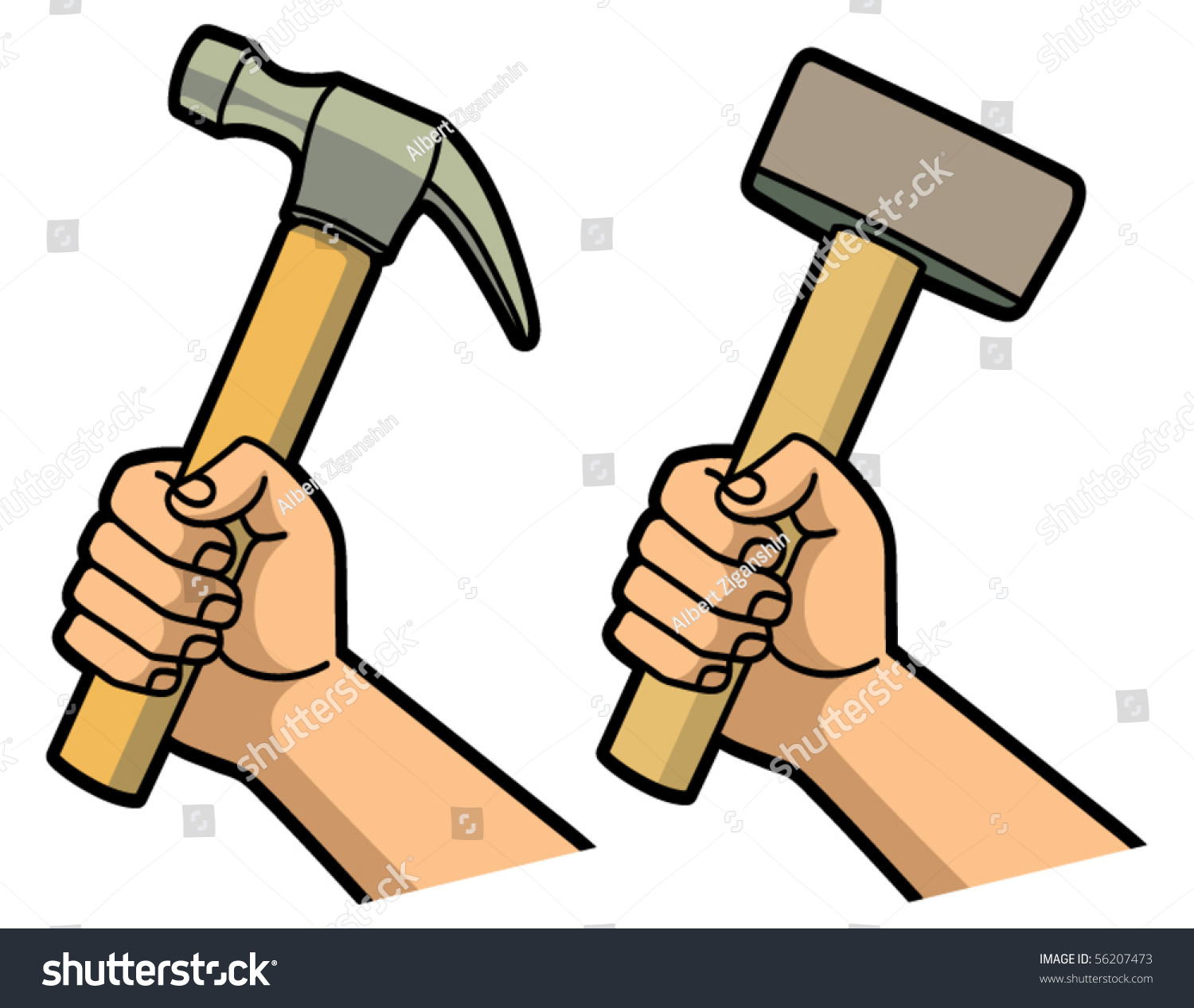 Hammer Hand Stock Vector (Royalty Free) 56207473