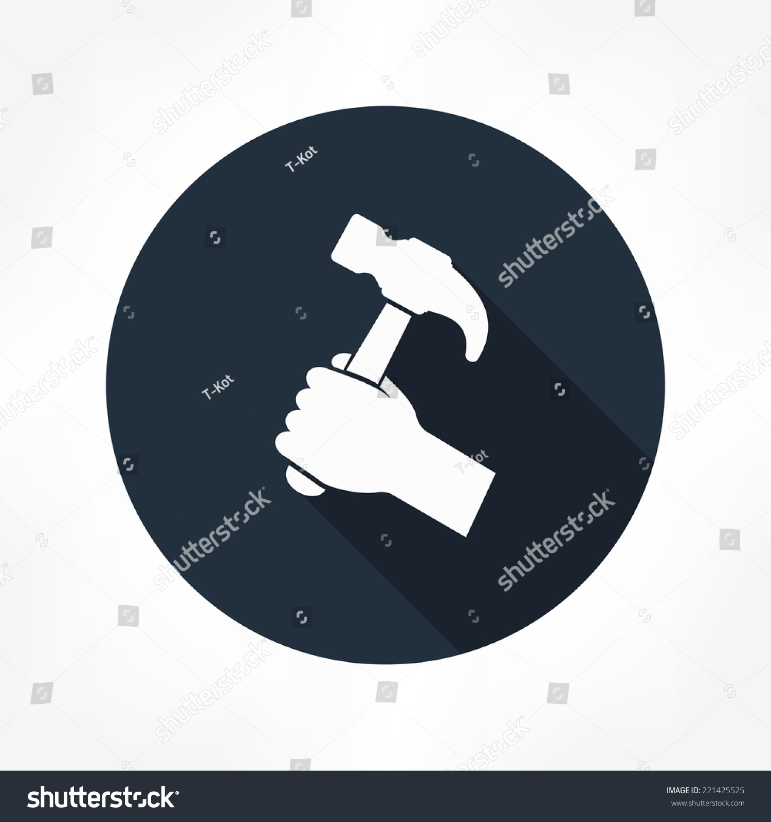 Hammer Hand Icon Stock Vector (Royalty Free) 221425525