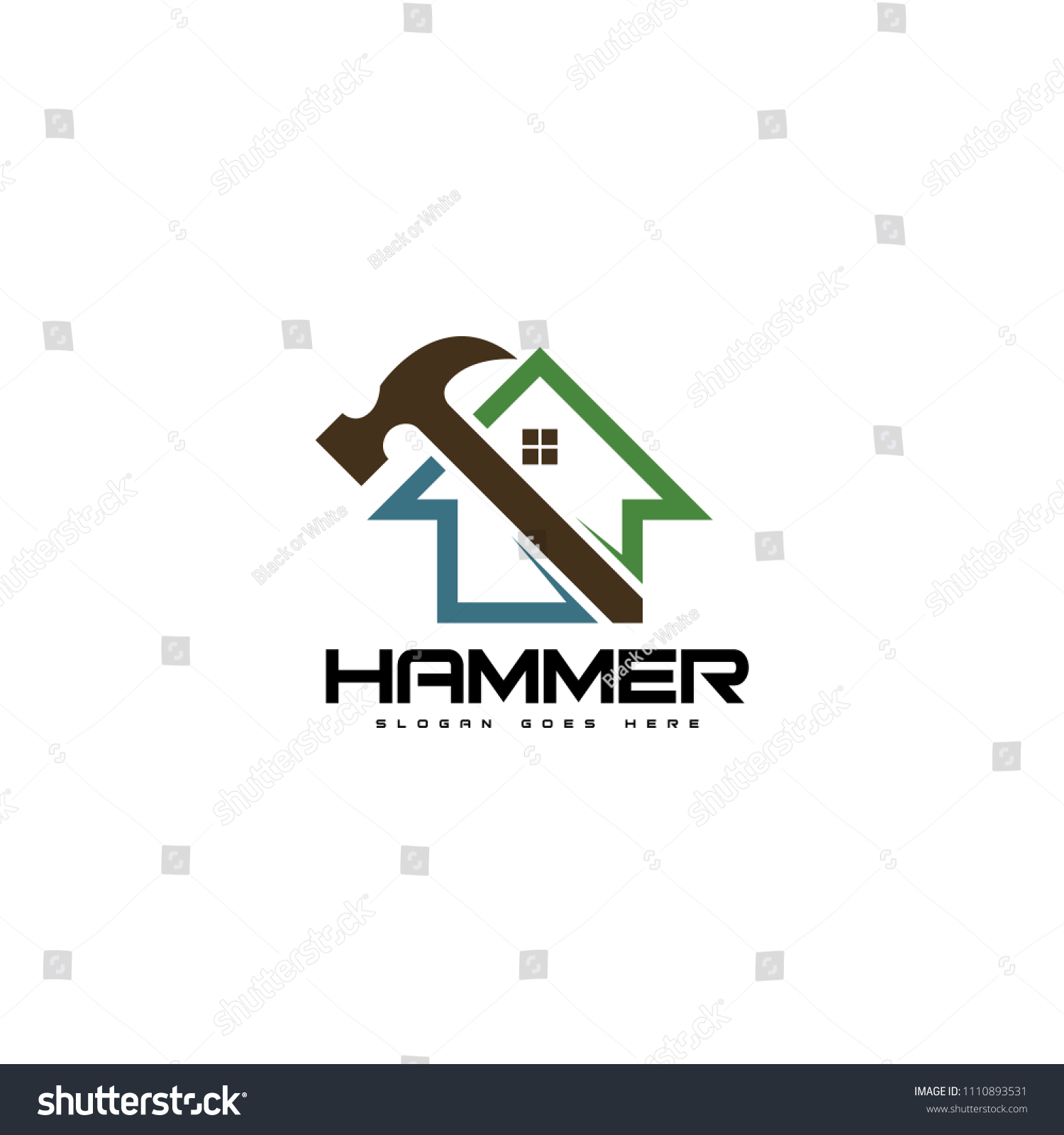 Hammer Logo Design Stock Vector (Royalty Free) 1110893531 | Shutterstock