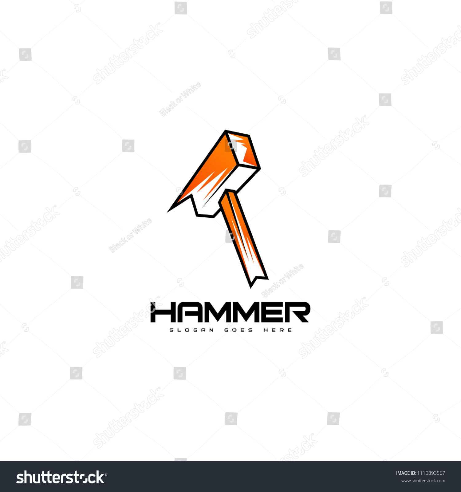 Hammer Logo Design Stock Vector (Royalty Free) 1110893567 | Shutterstock