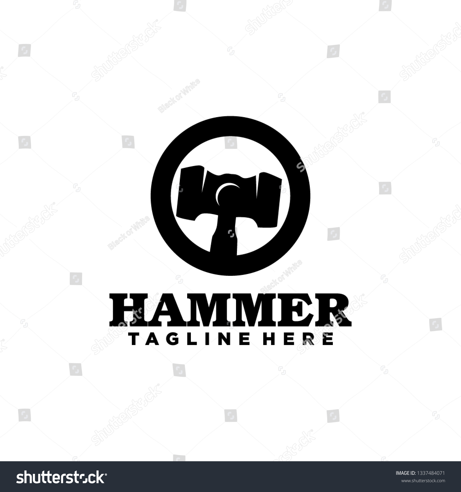 Hammer Logo Design Stock Vector (Royalty Free) 1337484071 | Shutterstock