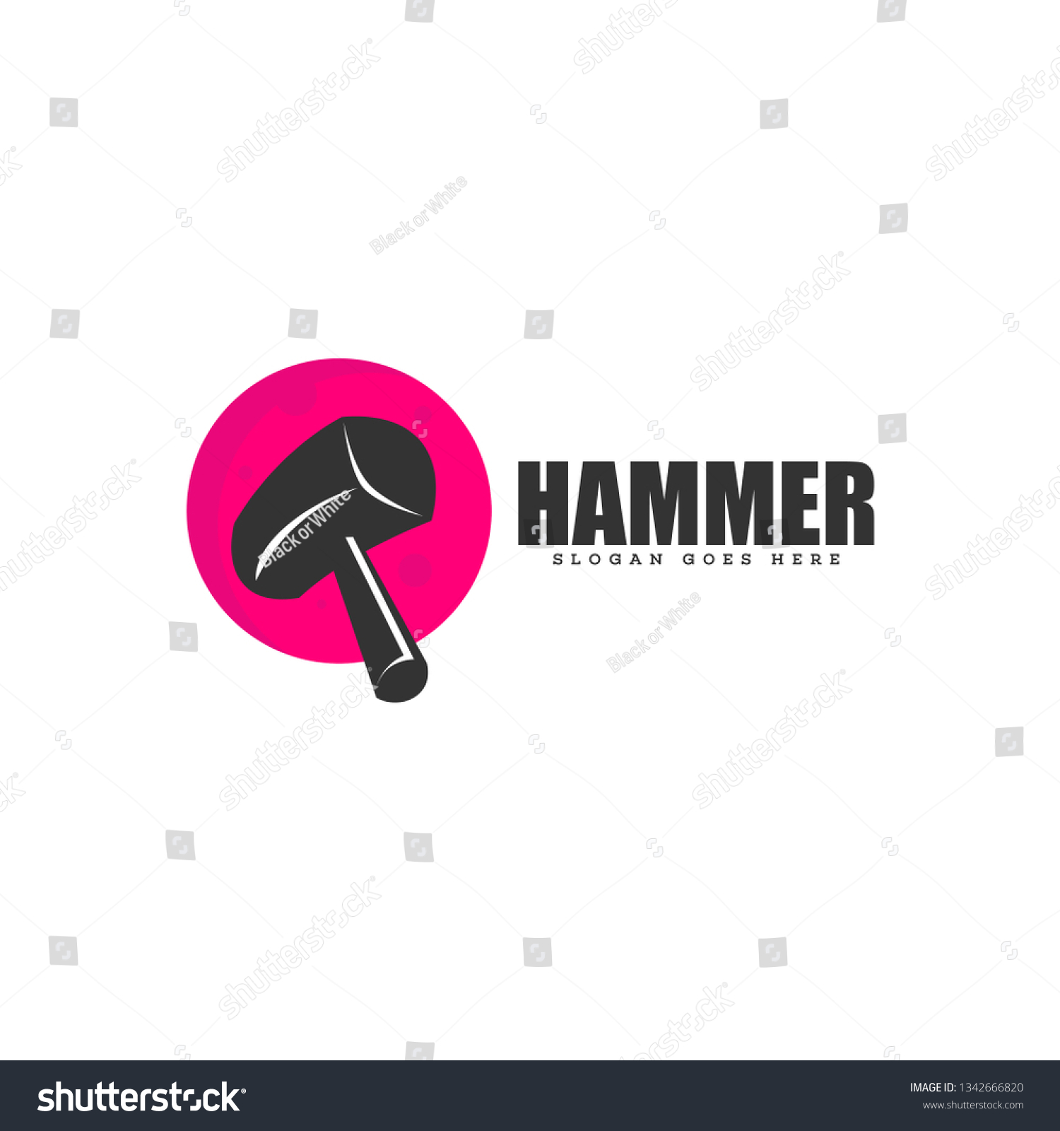 Hammer Logo Design Stock Vector (Royalty Free) 1342666820 | Shutterstock