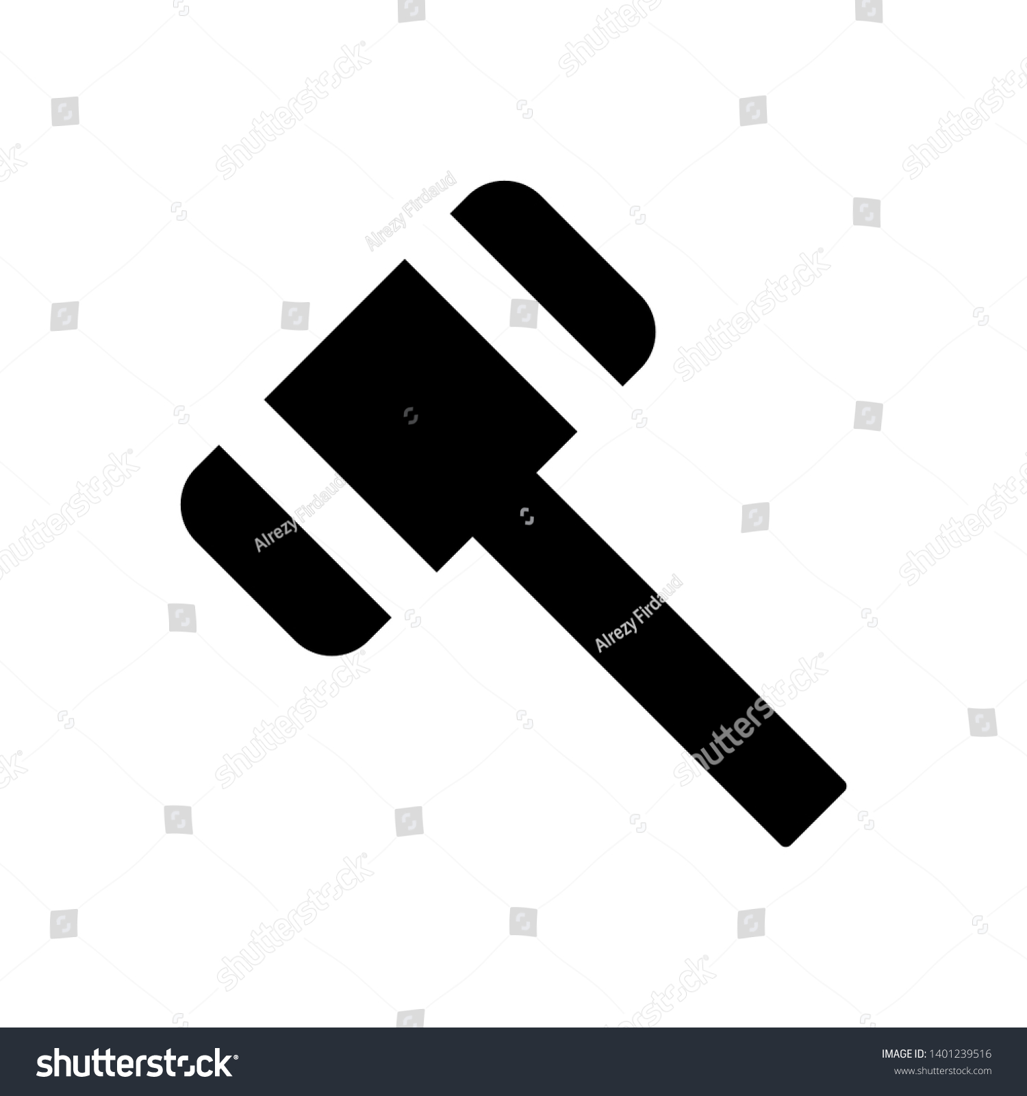 Hammer Simple Image Logo Icon Stock Vector (Royalty Free) 1401239516 ...