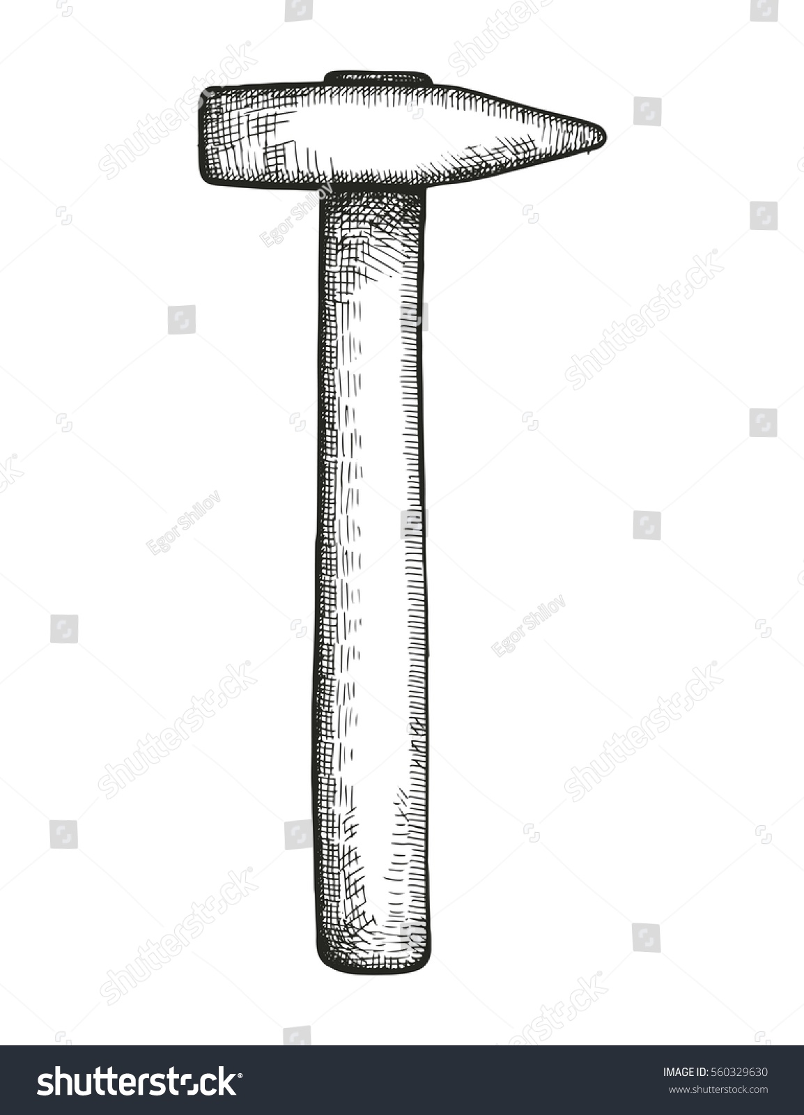 Hammer Sketch Vector Drawing Illustration Stock Vector (Royalty Free ...