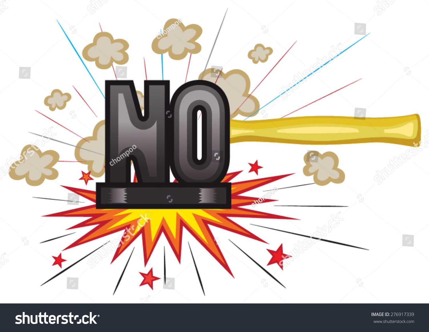 Hammer Symbol Text Say No Vector Stock Vector (Royalty Free) 276917339 ...