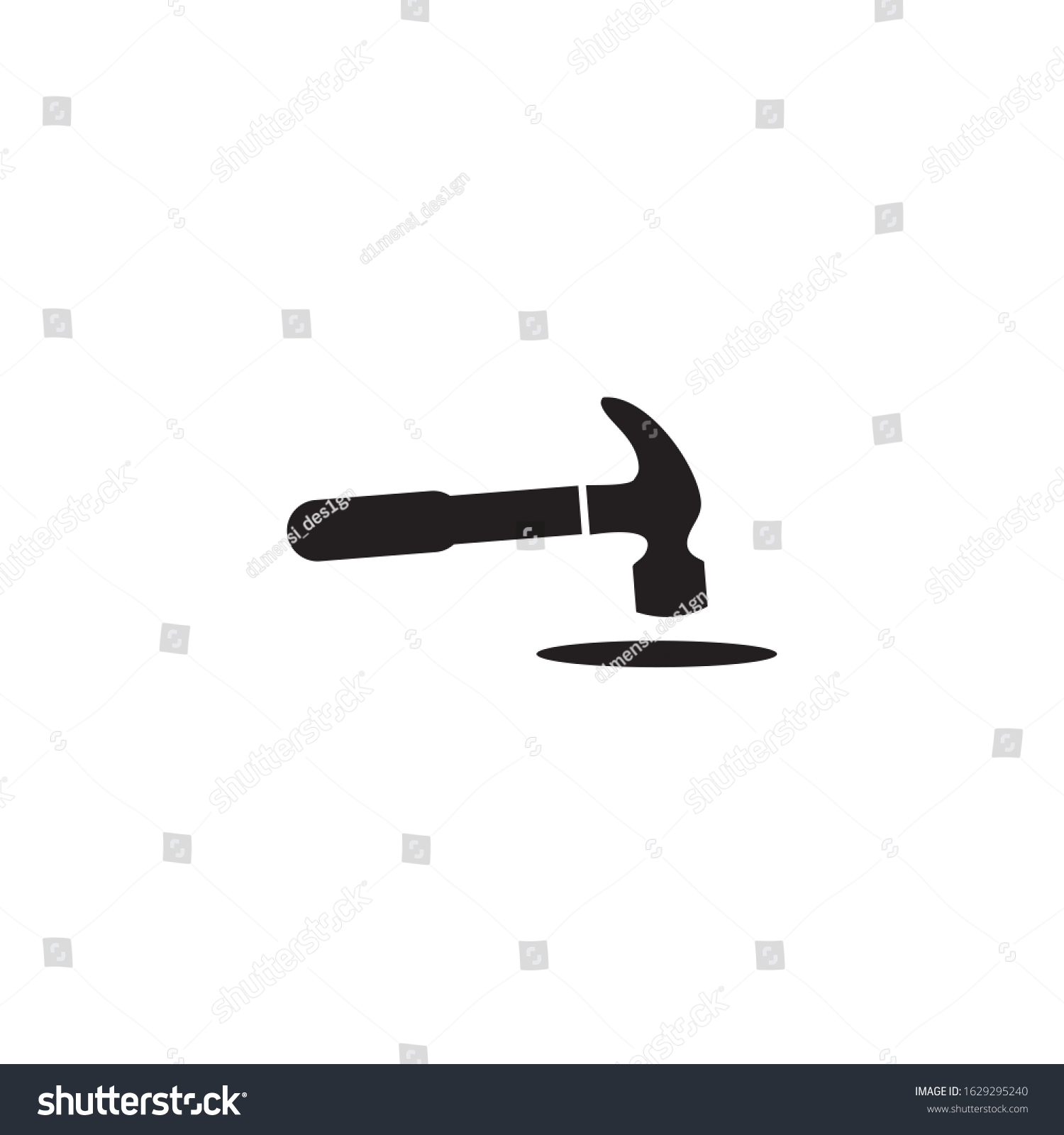 Hammer Tool Icon Logo Design Vector Stock Vector (Royalty Free) 1629295240