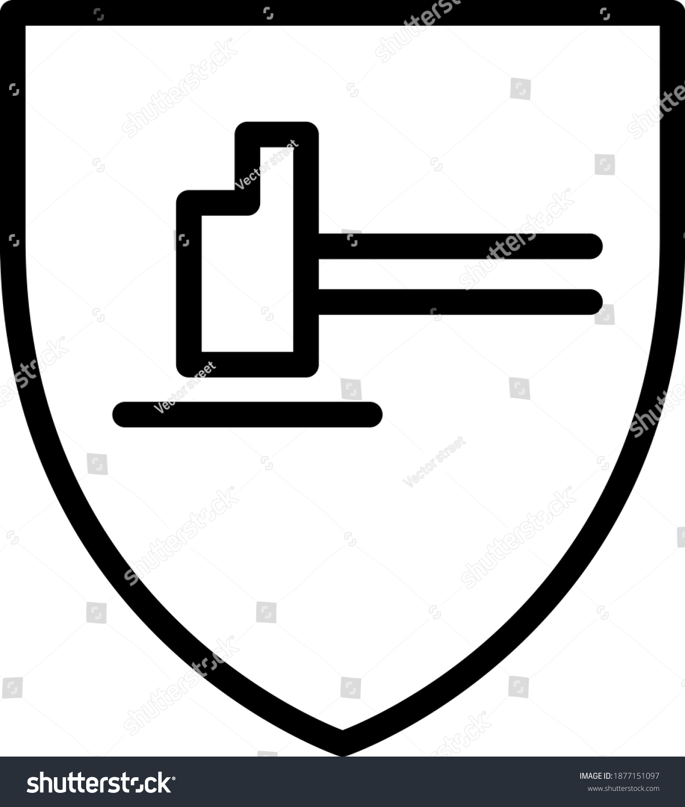 Hammer Shield Icon Vector Illustration Stock Vector (Royalty Free ...