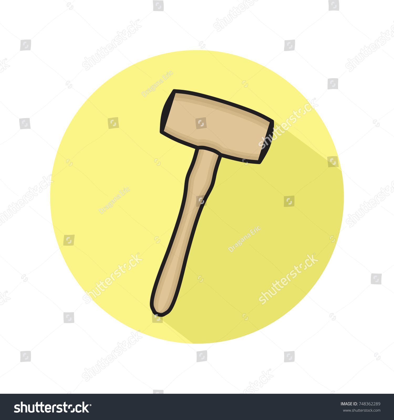 Hammer Wooden Vector Icon Stock Vector (Royalty Free) 748362289