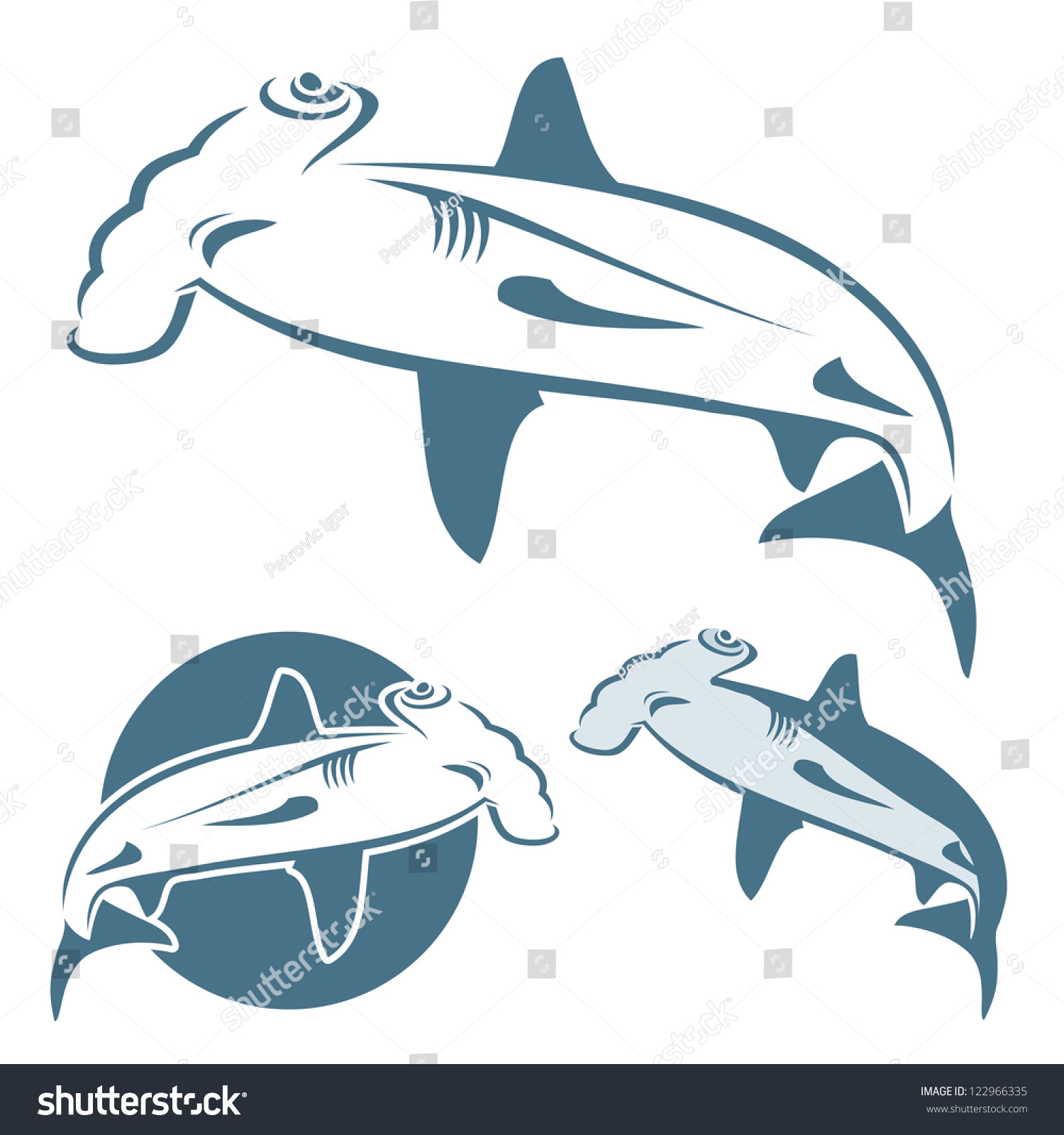 Hammerhead Shark Vector Illustration Stock Vector (Royalty Free ...