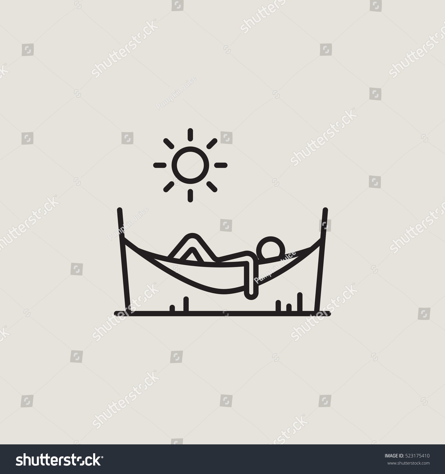 Hammock Relax Outline Vector Icon Stock Vector (Royalty Free) 523175410 ...