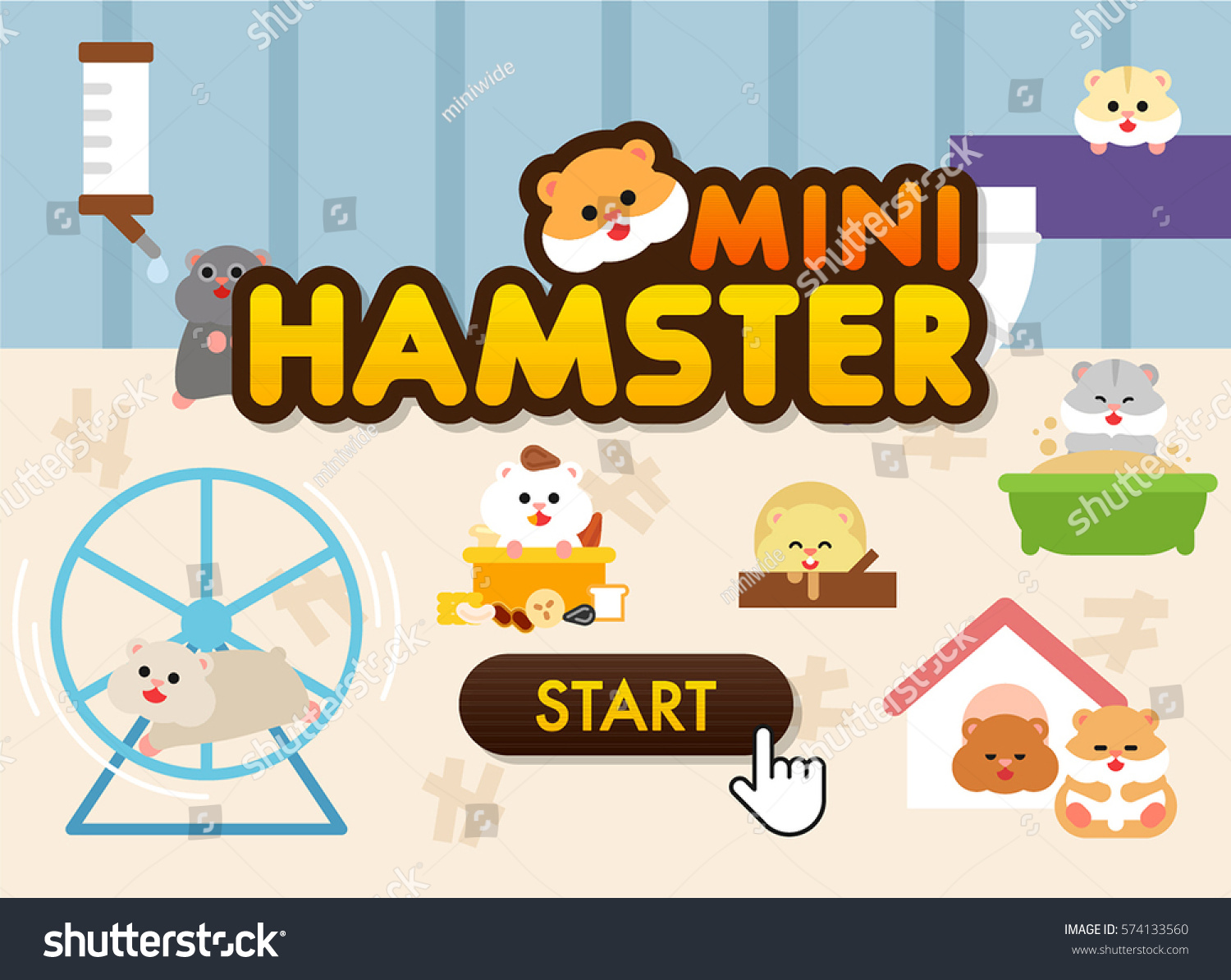 Hamster House Vector Illustration Flat Design Stock Vector (Royalty ...