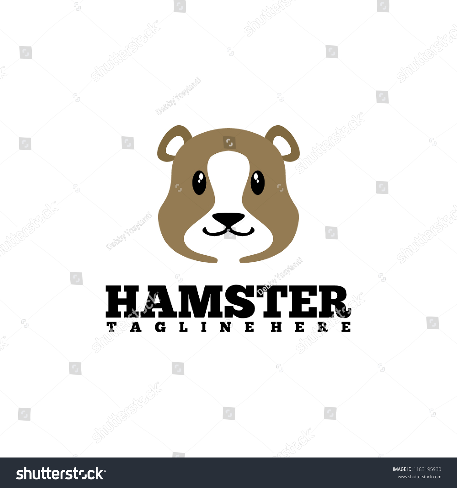 Hamster Logo Design Stock Vector (Royalty Free) 1183195930