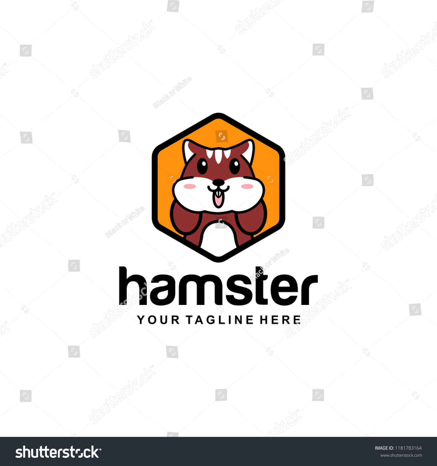 Hamster Logo Template Stock Vector (Royalty Free) 1181783164