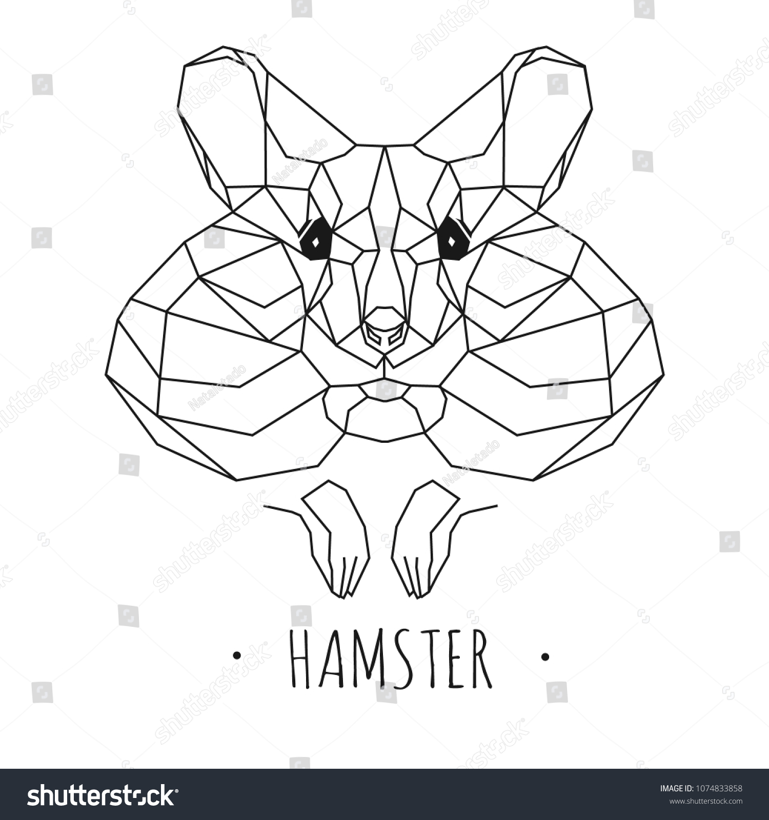 Hamster Stylized Triangle Polygonal Model Vector Stock Vector (Royalty ...