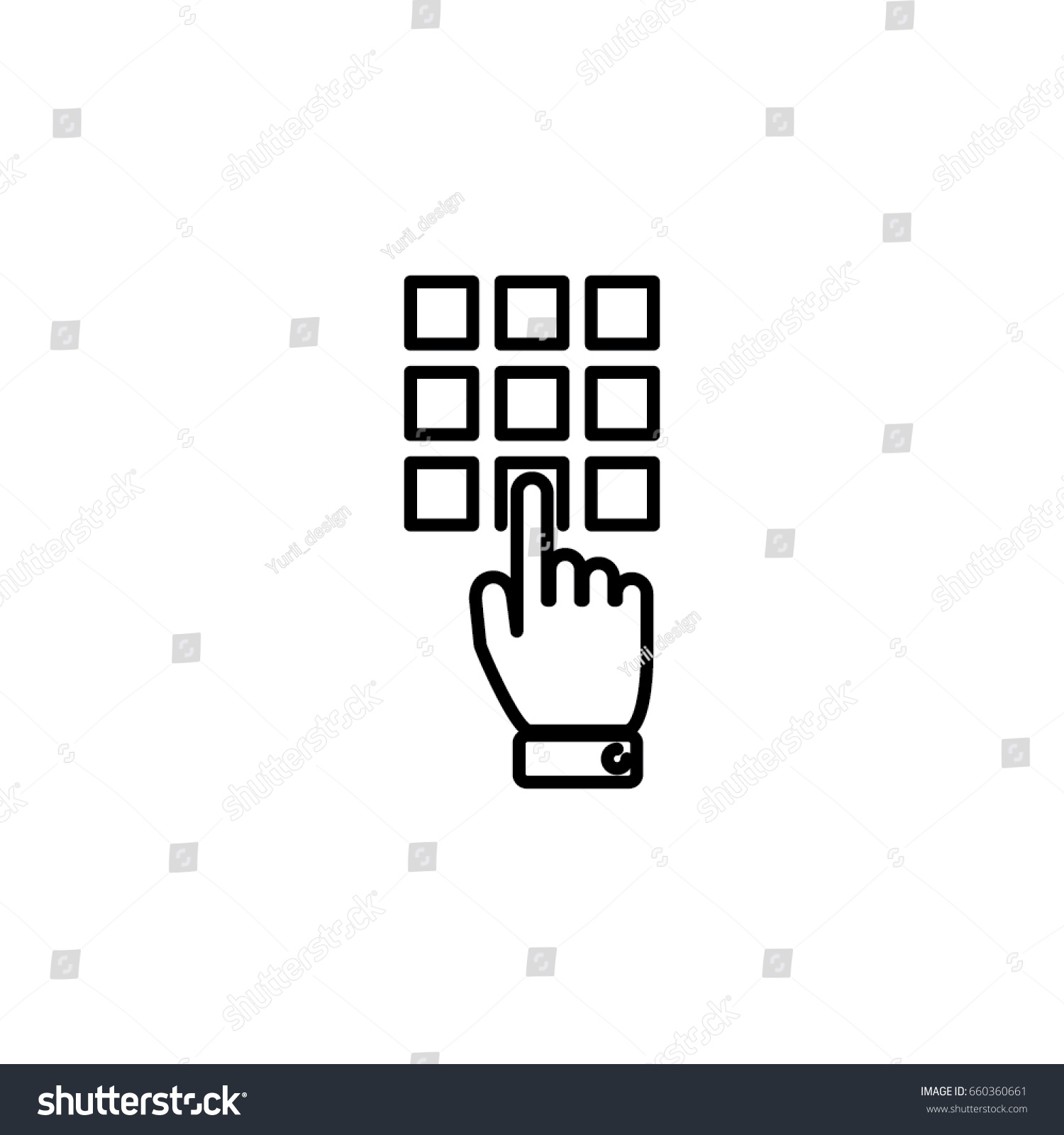 Hand Buttons Icon Vector Stock Vector (Royalty Free) 660360661