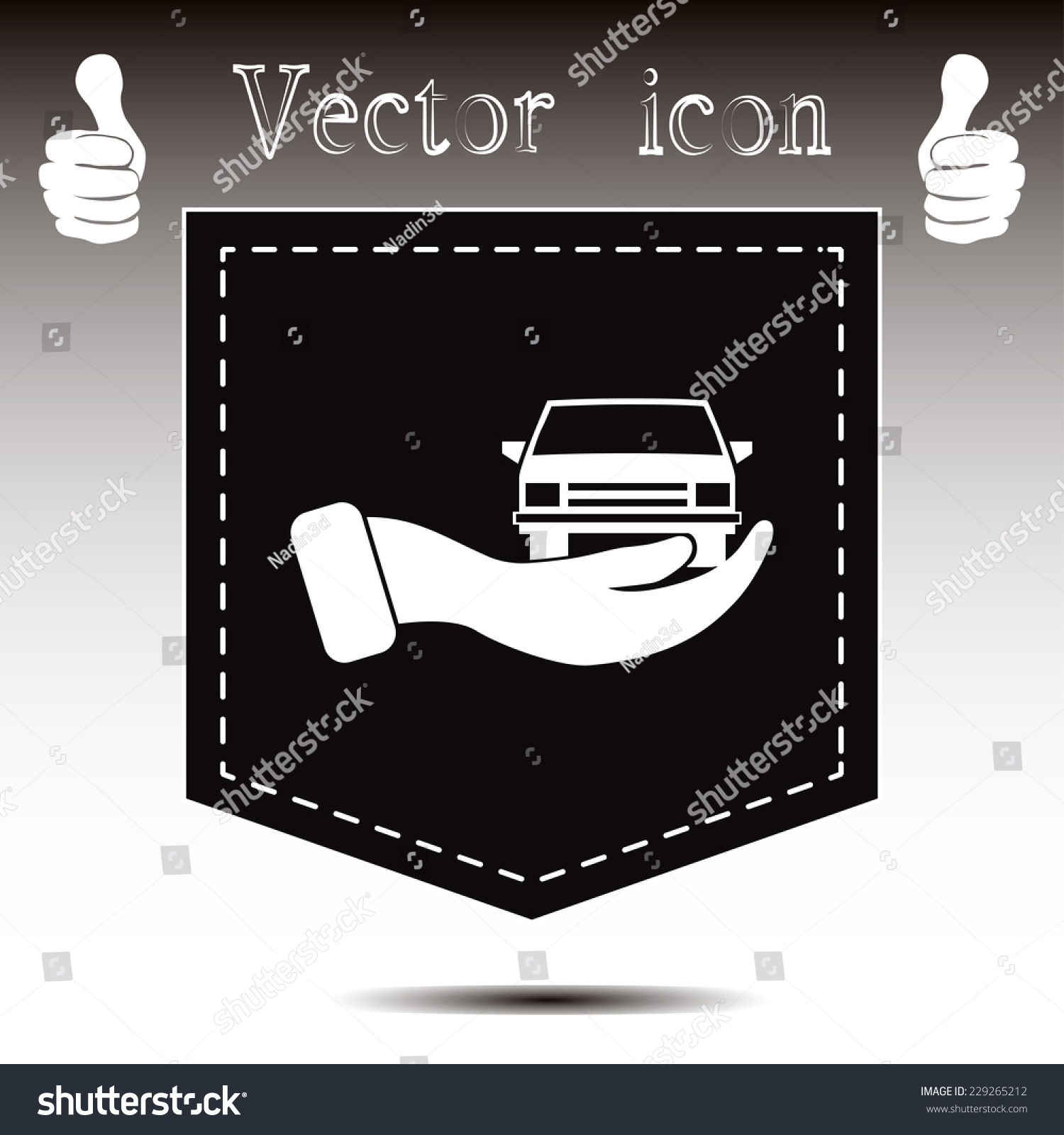 Hand Car Vector Icon Stock Vector (Royalty Free) 229265212 | Shutterstock