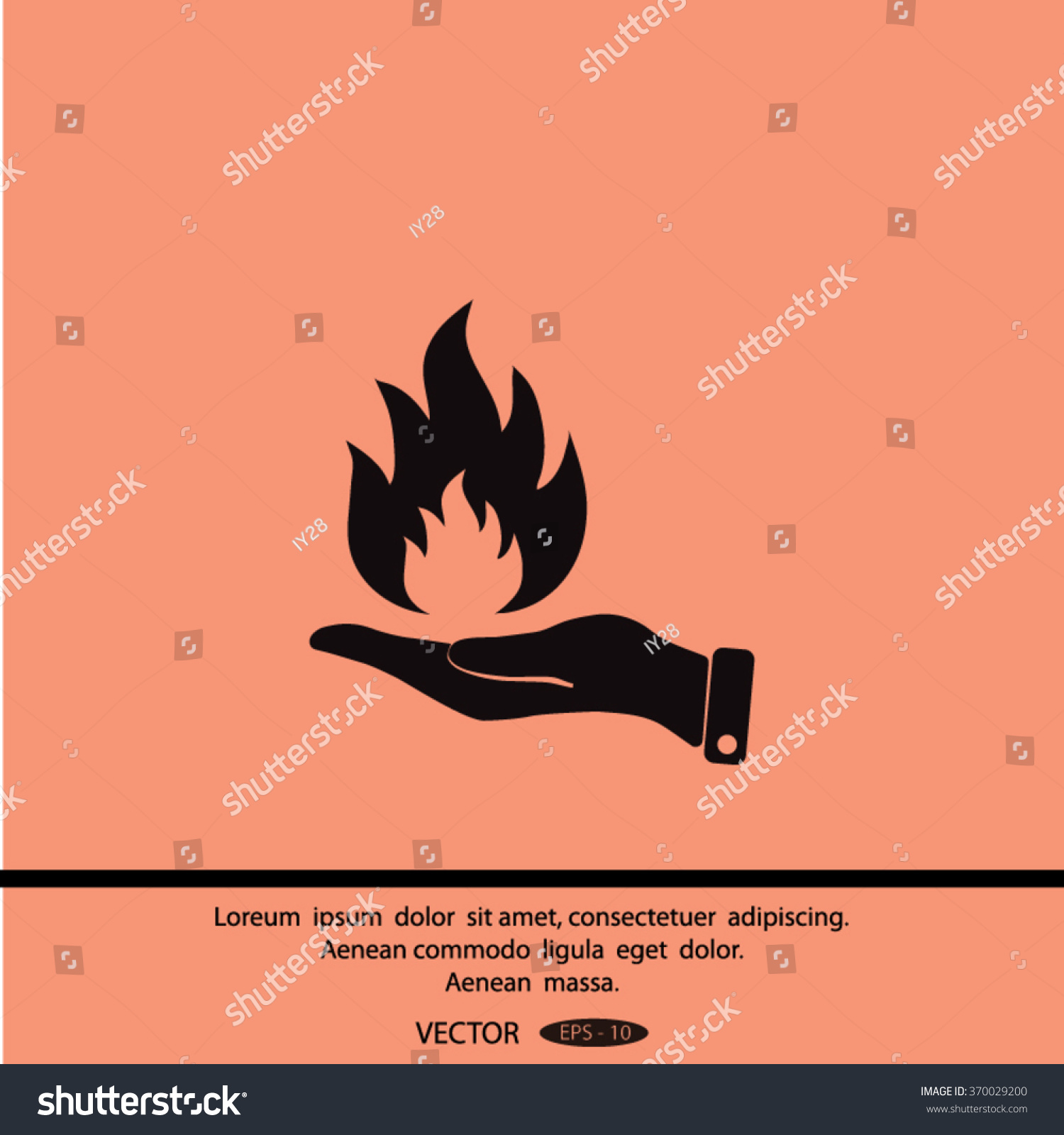 Hand Fire Flame Fire Flames Icon Stock Vector (Royalty Free) 370029200 ...