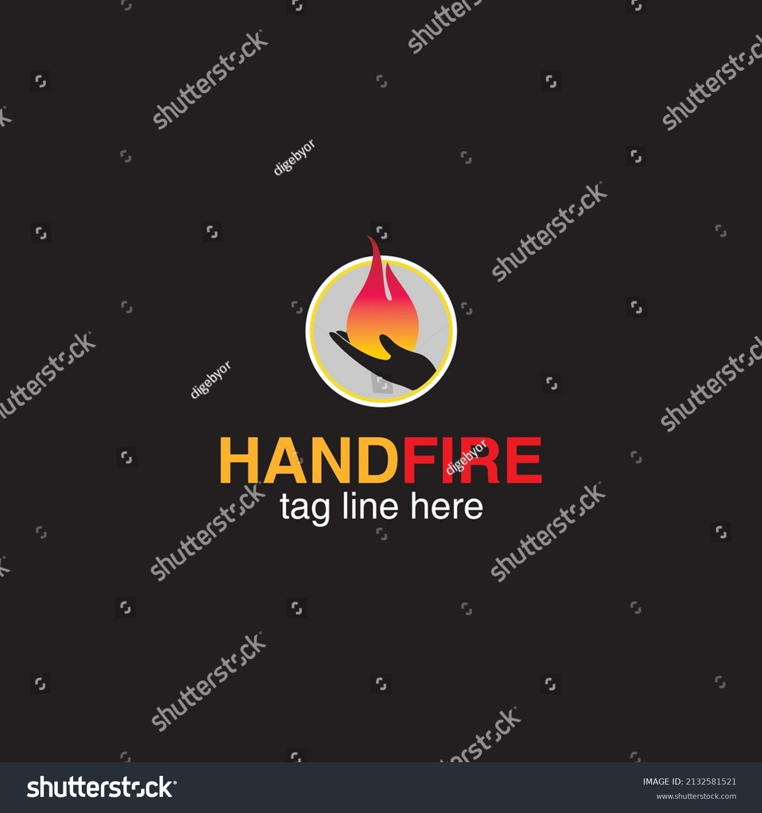 Hand Fire Simple Design Vector Stock Vector (Royalty Free) 2132581521 ...