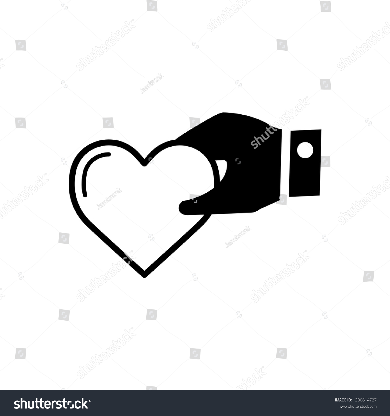 Hand Heart Icon Vector Stock Vector (Royalty Free) 1300614727