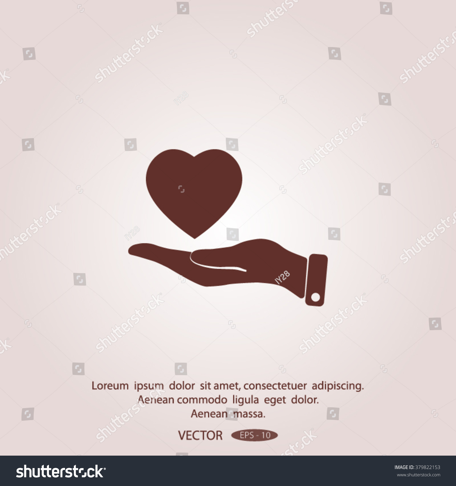 Hand Heart Vector Icon Stock Vector (Royalty Free) 379822153