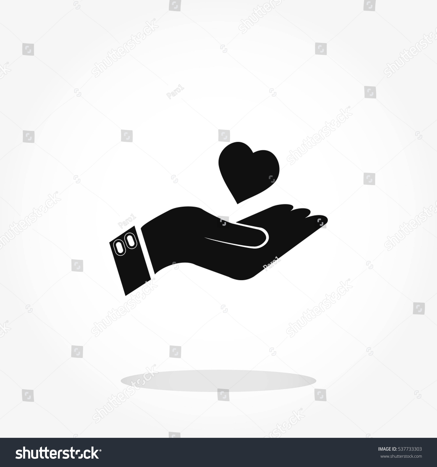 Hand Heart Vector Vector Eps 10 Stock Vector (Royalty Free) 537733303