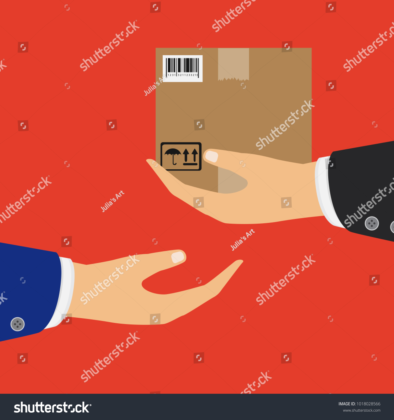 Hand Parcel Delivery Concept Vector Illustration Stock Vector (Royalty ...