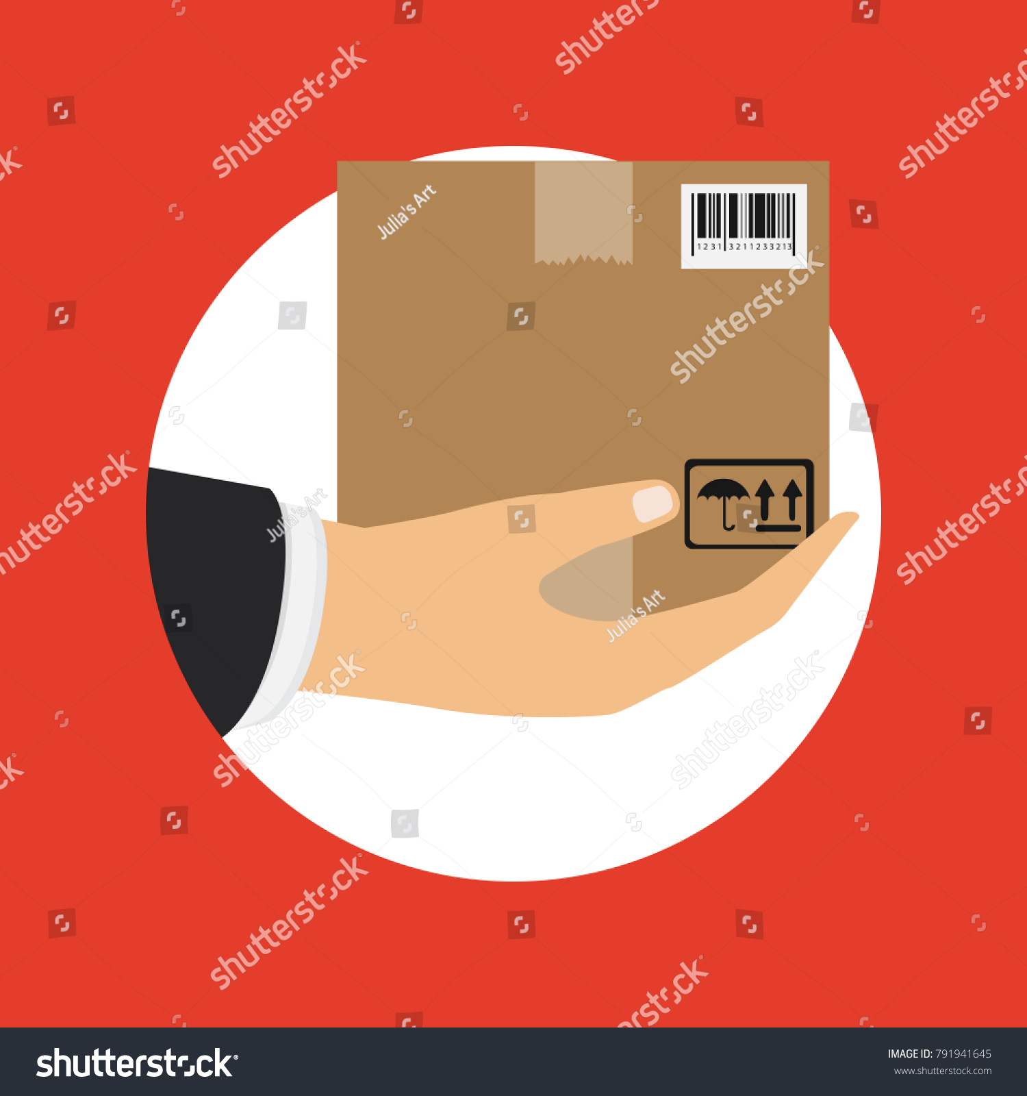 Hand Parcel Delivery Concept Vector Illustration Stock Vector (Royalty ...