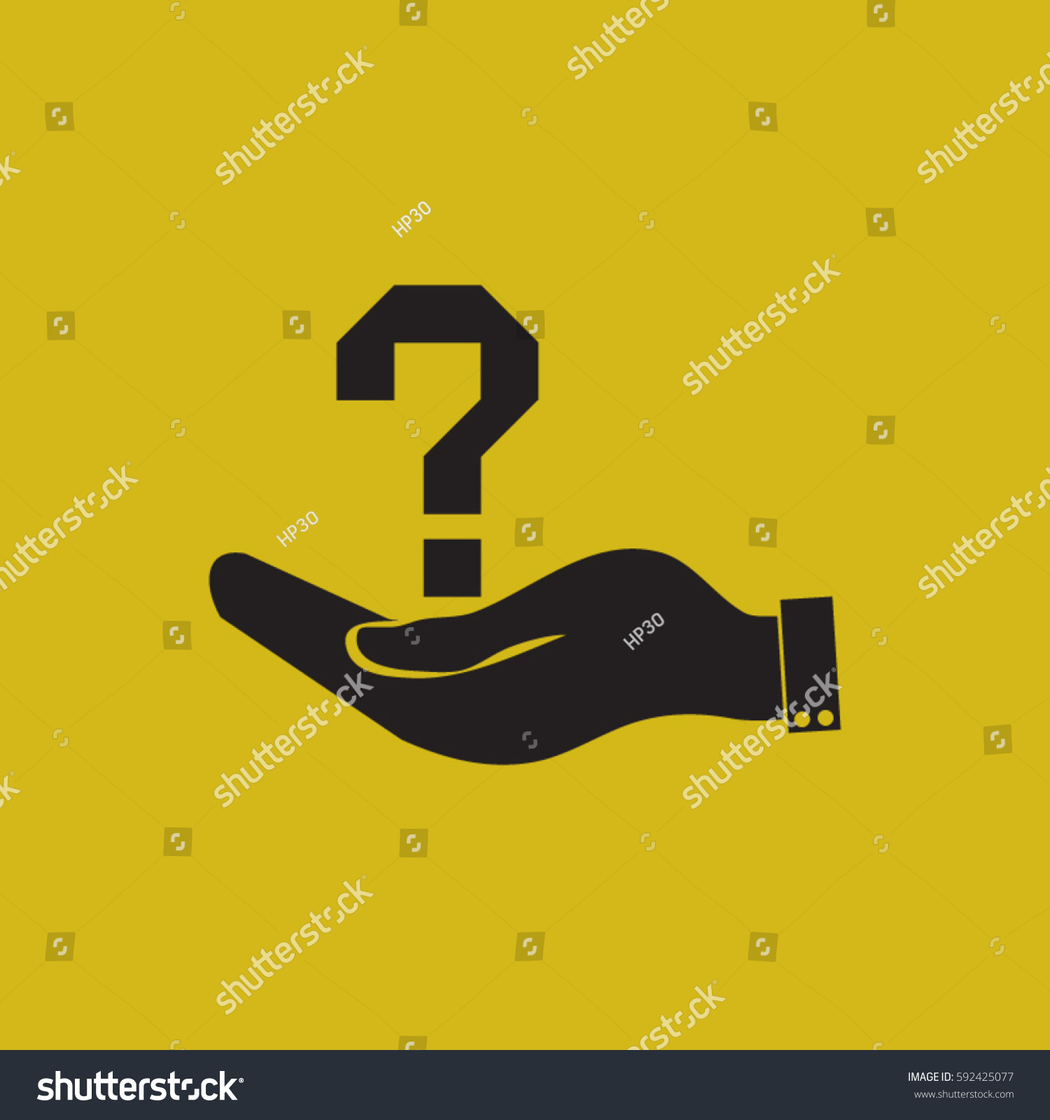 Hand Question Mark Stock Vector (Royalty Free) 592425077