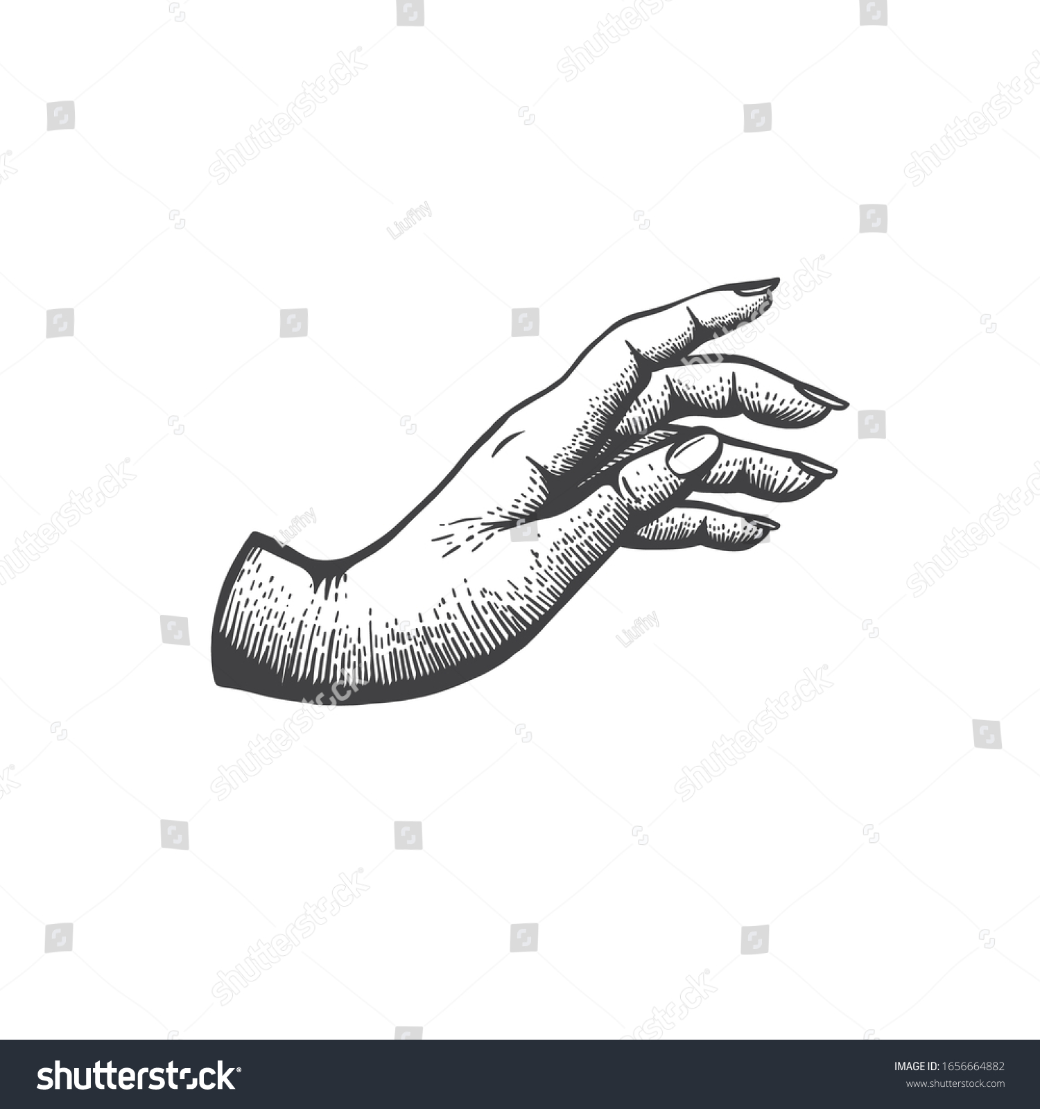 Hand Dancing Scratchboard Drawing Stock Vector (Royalty Free ...