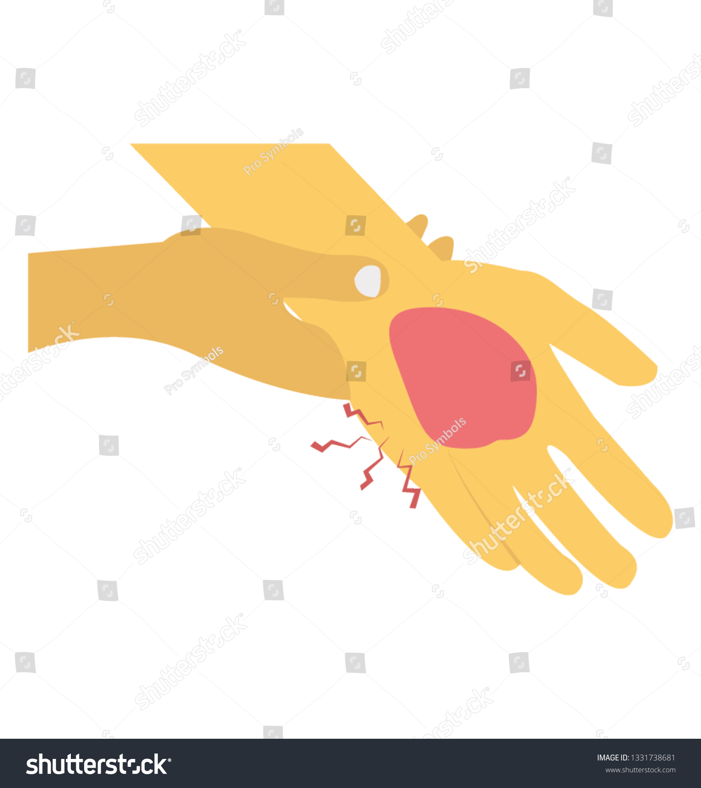 Hand Bleeding Flat Icon Design Stock Vector (Royalty Free) 1331738681