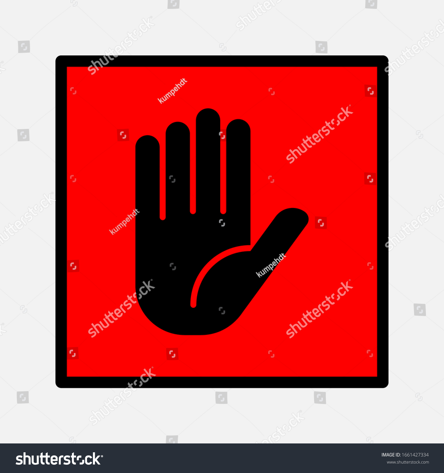 Hand Blocking Sign Stop Vector Illustration Stock Vector (Royalty Free ...