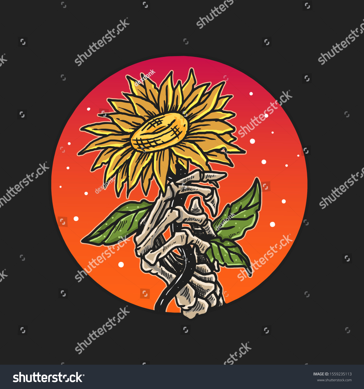 Hand Bone Flower Illustration Vector Stock Vector (Royalty Free) 1559235113