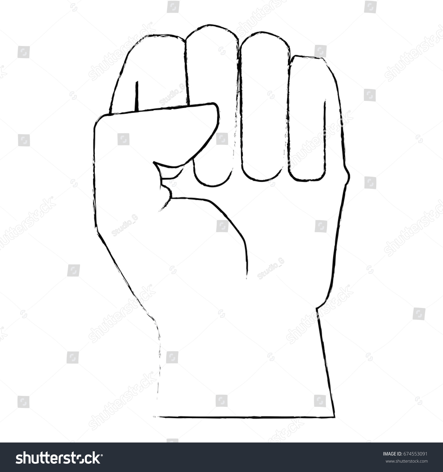 Hand Clenched Symbol: เวกเตอร์สต็อก (ปลอดค่าลิขสิทธิ์) 674553091 ...