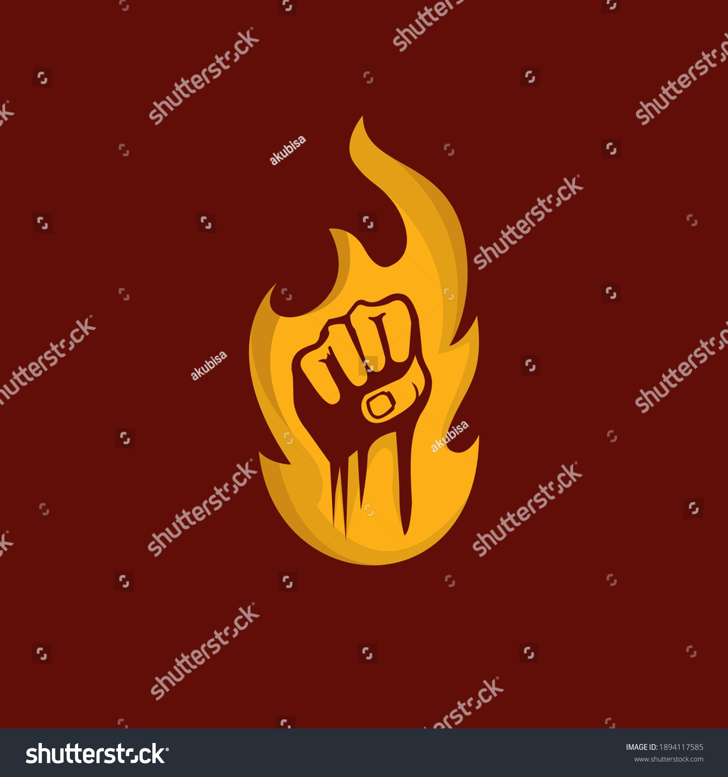 Hand Clenched Fire Logo Simple Stock Vector (Royalty Free) 1894117585 ...