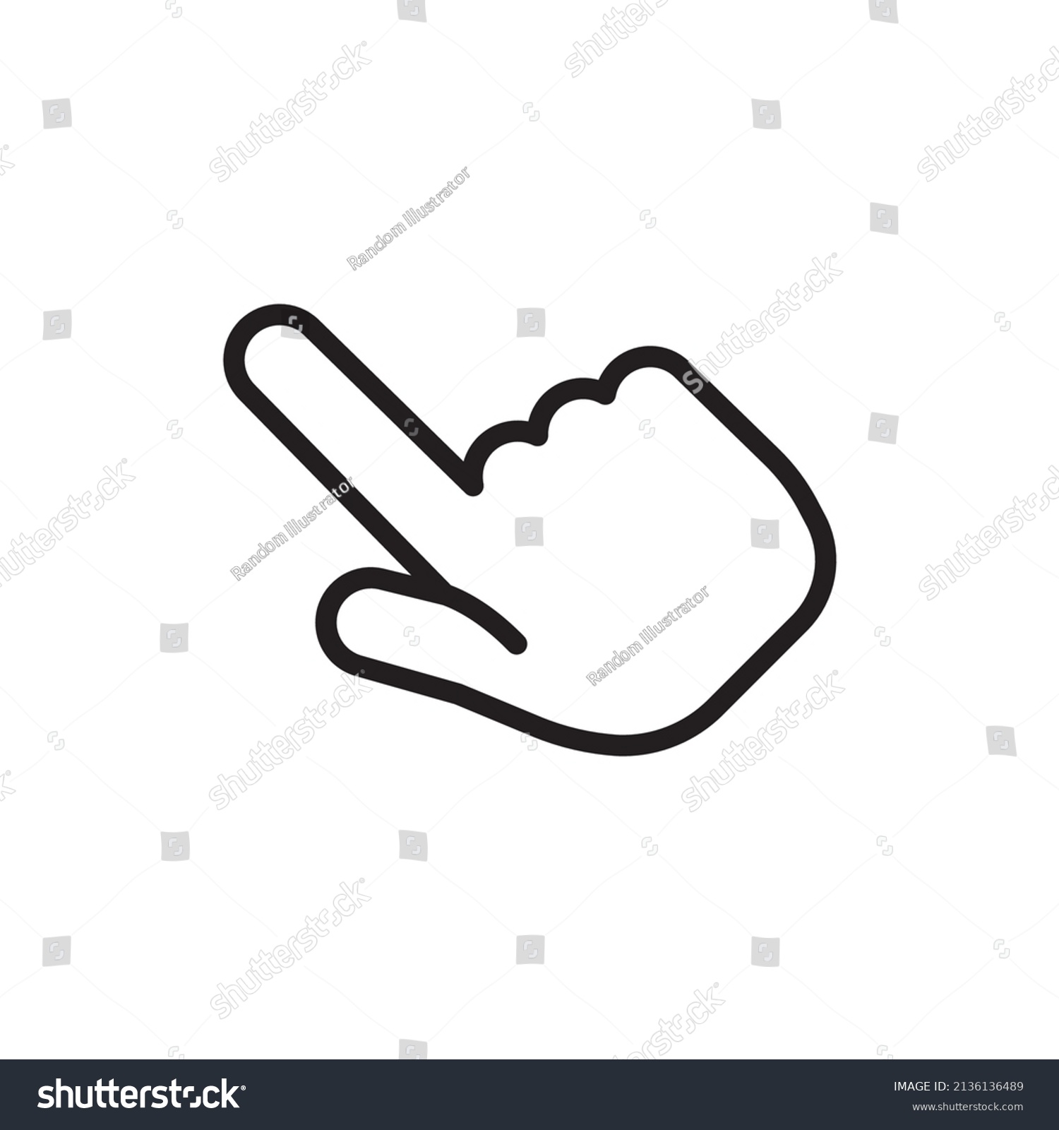 Hand Click Icon Clicking Symbol Finger Stock Vector (Royalty Free ...