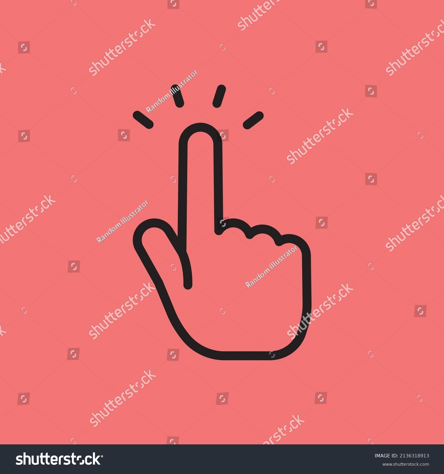 Hand Click Icon Clicking Symbol Finger Stock Vector (Royalty Free ...