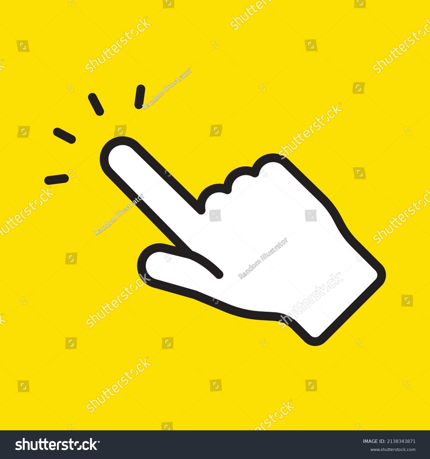 Hand Click Icon Clicking Symbol Finger Stock Vector (Royalty Free ...