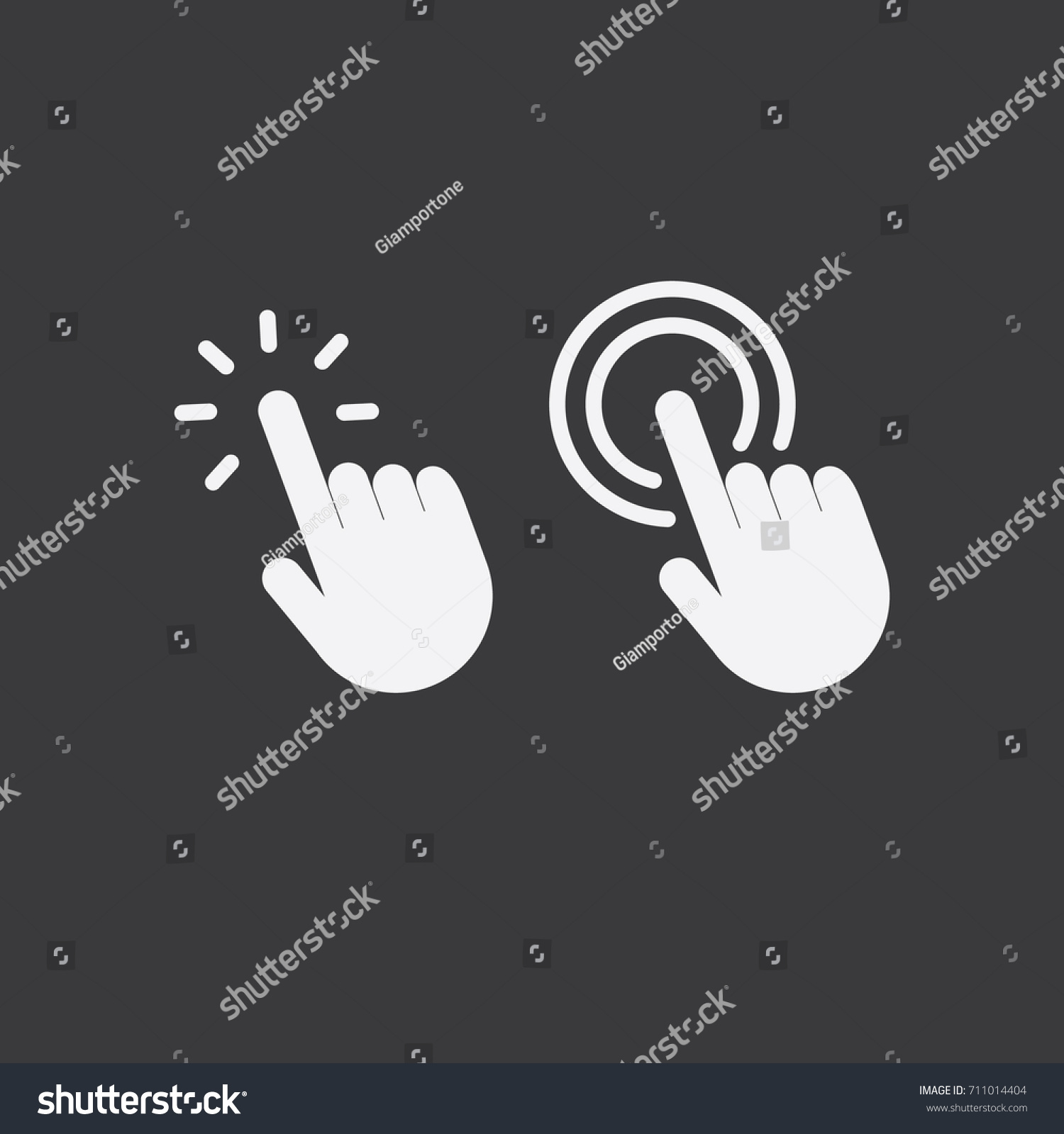 Hand Click Icons Stock Vector (Royalty Free) 711014404 | Shutterstock