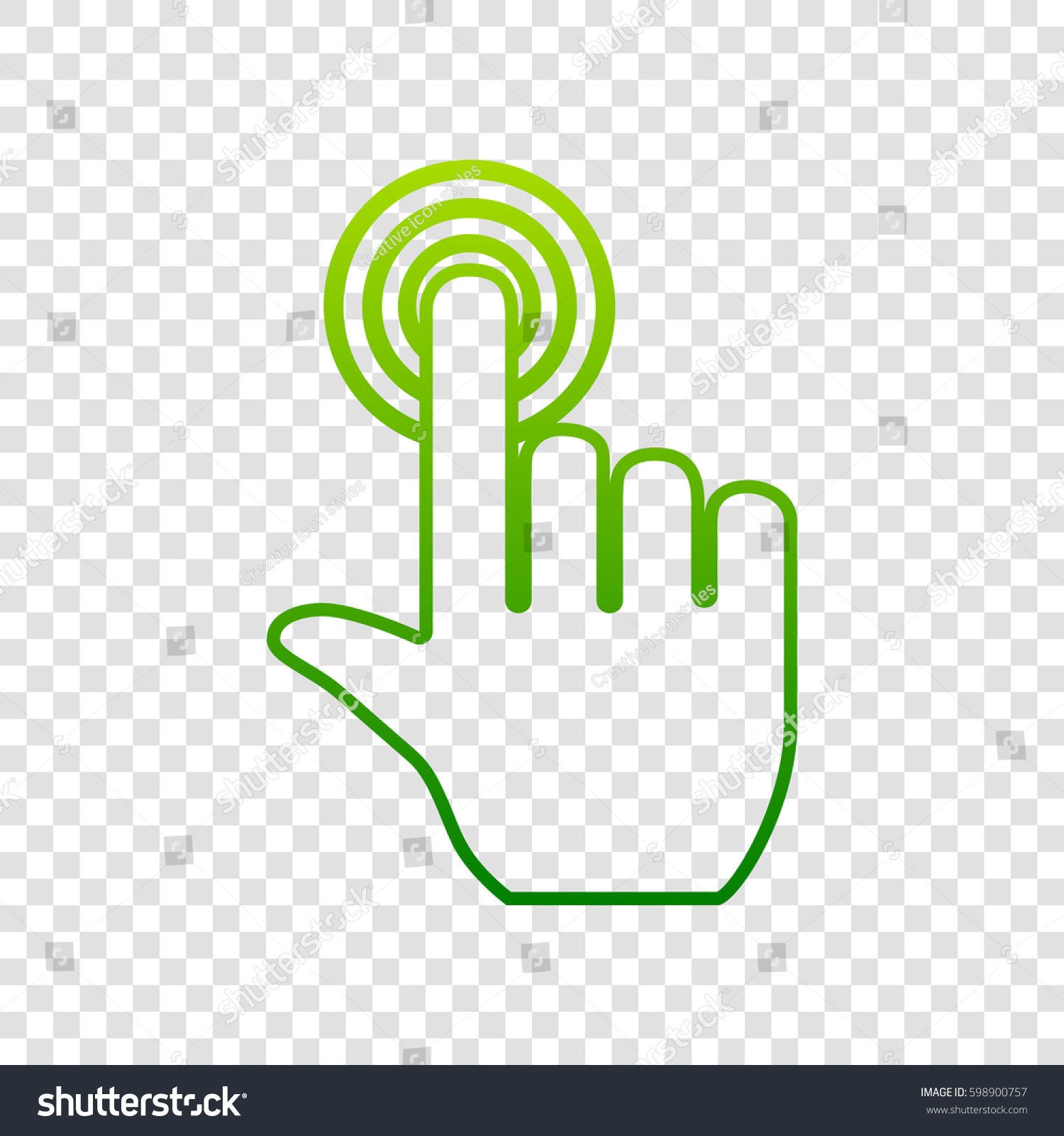 Hand Click On Button Vector Green Stock Vector 598900757 - Shutterstock