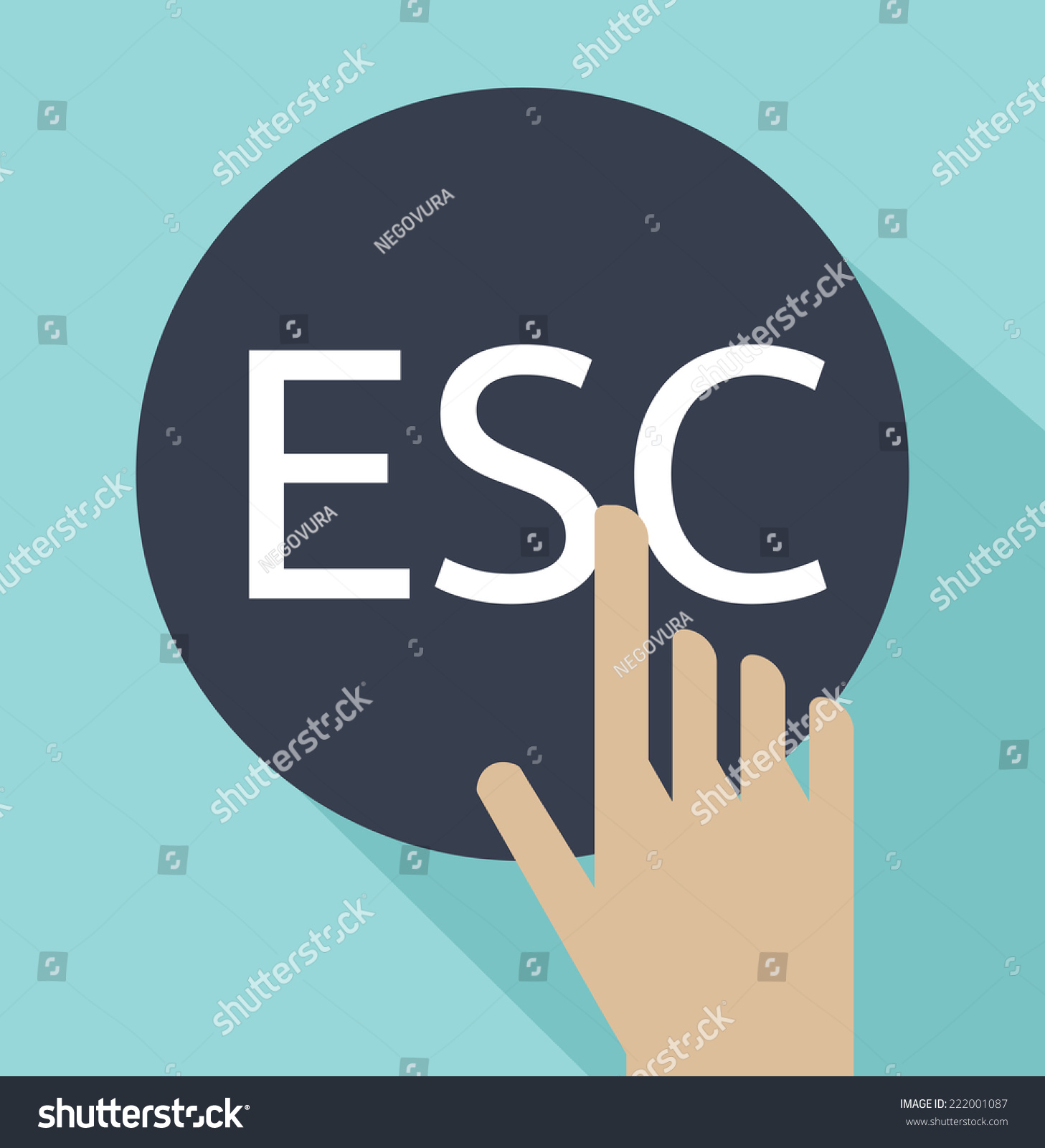 Hand Click On Escape Button Stock Vector (Royalty Free) 222001087 ...