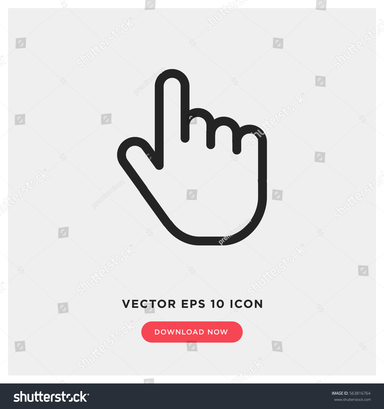 Hand Click Vector Icon Cursor Symbol Stock Vector (Royalty Free) 563816764