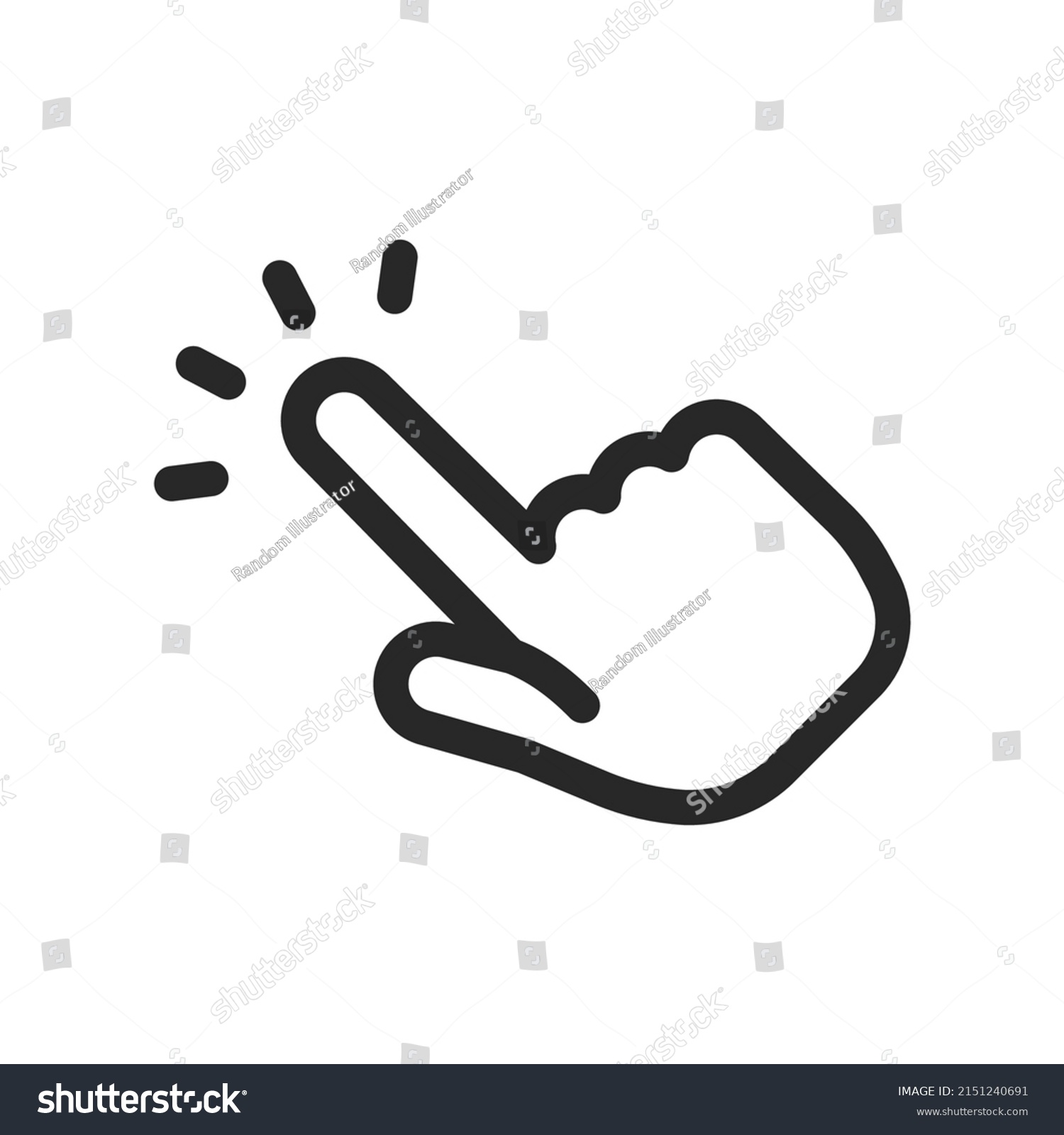 Hand Clicking Icon Pictogram Vector Finger Stock Vector (Royalty Free ...