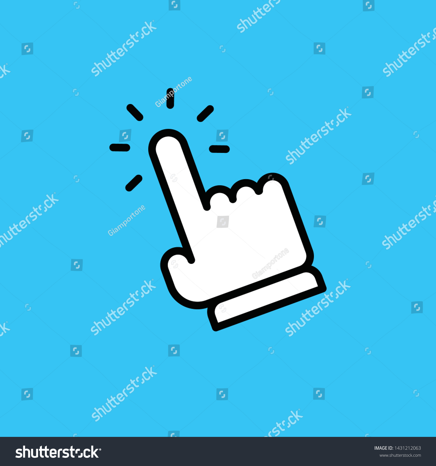 Hand Clicking Icon Vector Pointer Finger Stock Vector (Royalty Free ...