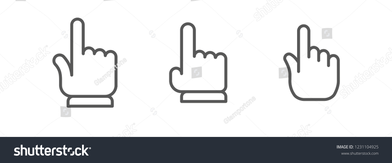 Hand Clicking Icon Vector Set Stock Vector (Royalty Free) 1231104925 ...