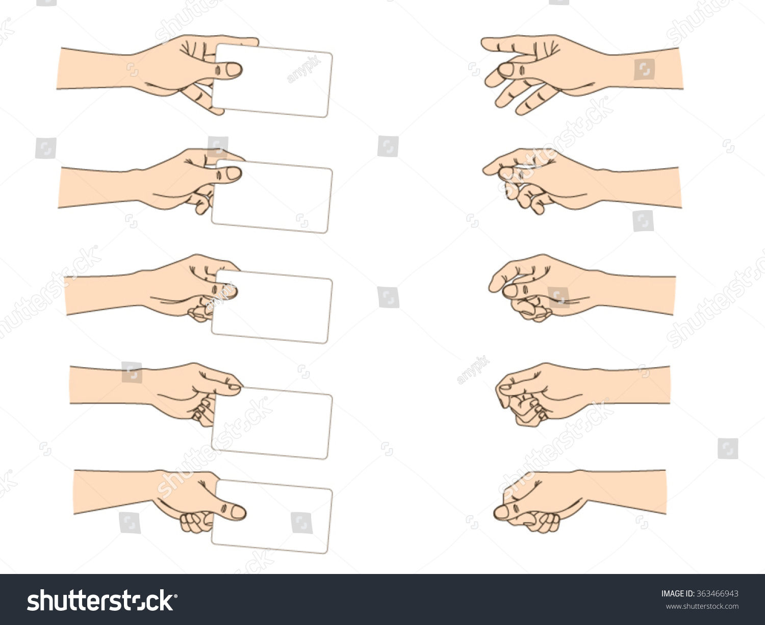 Hand Collection Vector Stock Vector (Royalty Free) 363466943 | Shutterstock