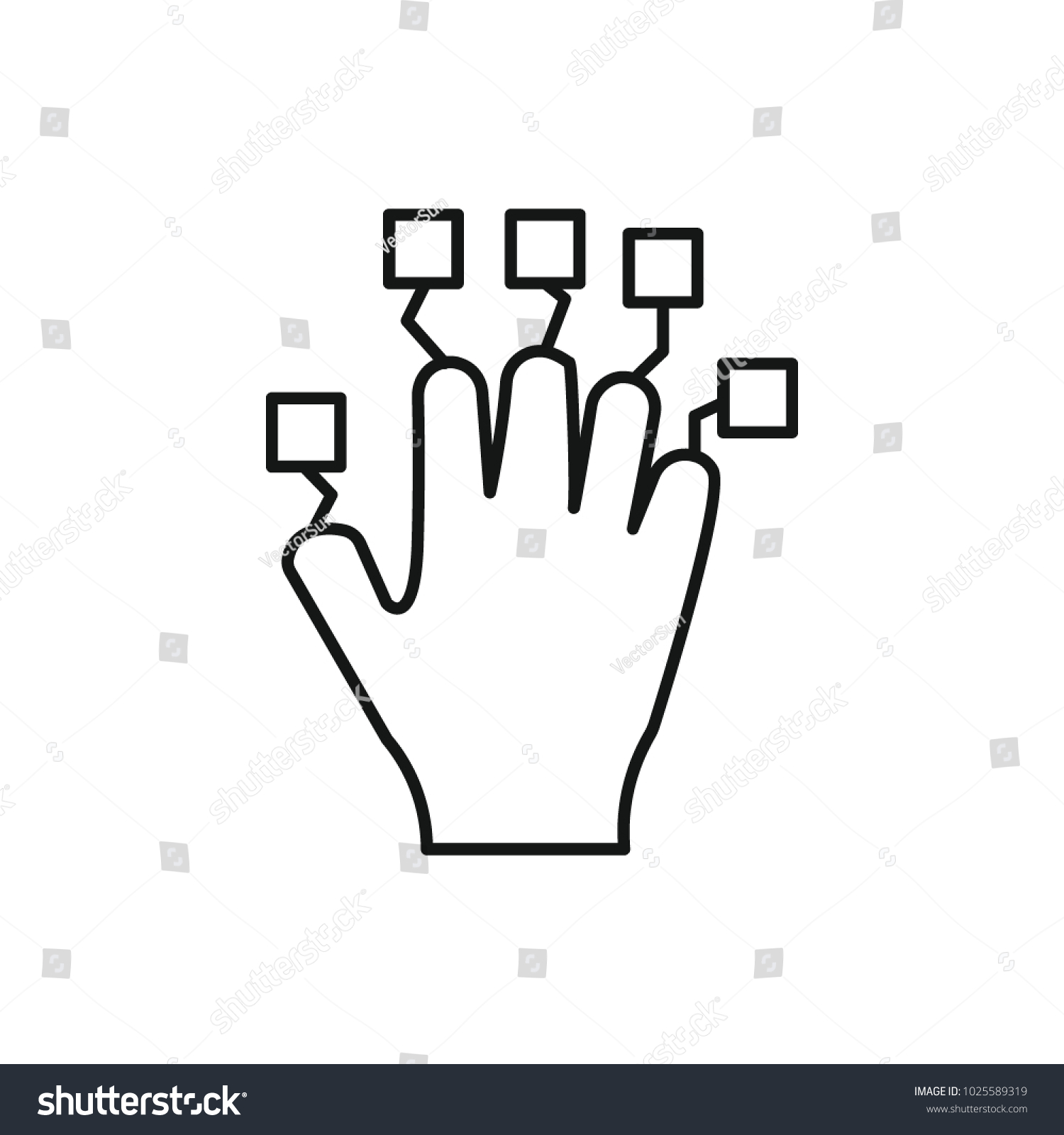 Hand Controller Outline Icon Vr Hand Stock Vector (Royalty Free ...