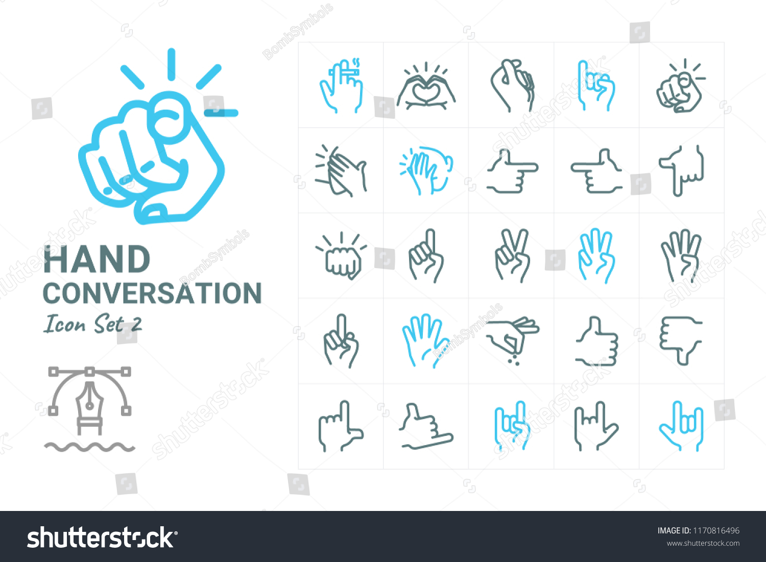 Hand Conversation Vector Icon Set 2 Stock Vector (Royalty Free ...